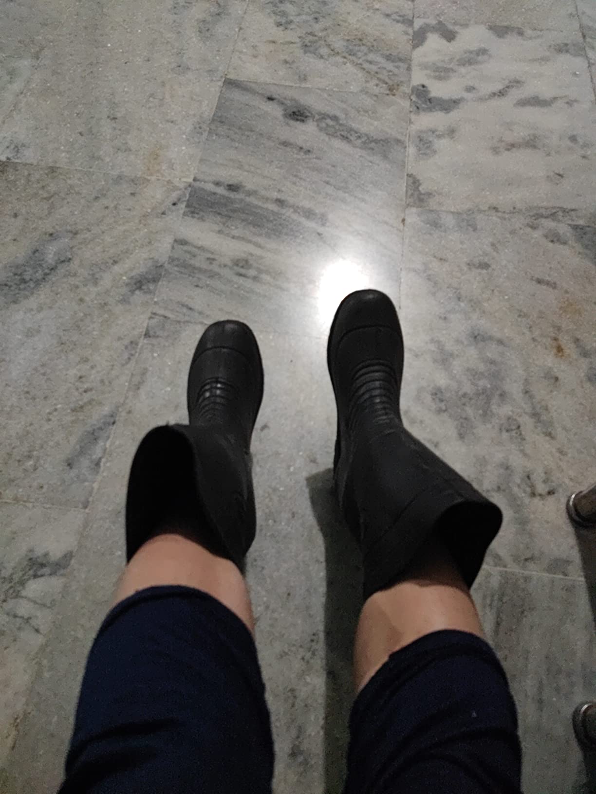 HEALTH SAFE Gum Boot For Men, "28.5cm Height" (Size: 7,Black) Flexible ...