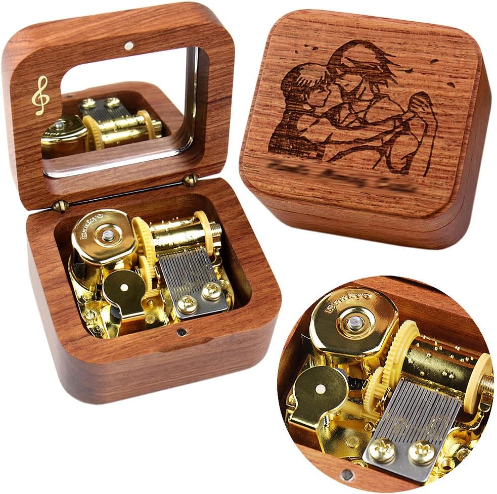 Sinzyo Merry Go Round of Life Music Box Vintage Wood Mechanism Wind Up ...