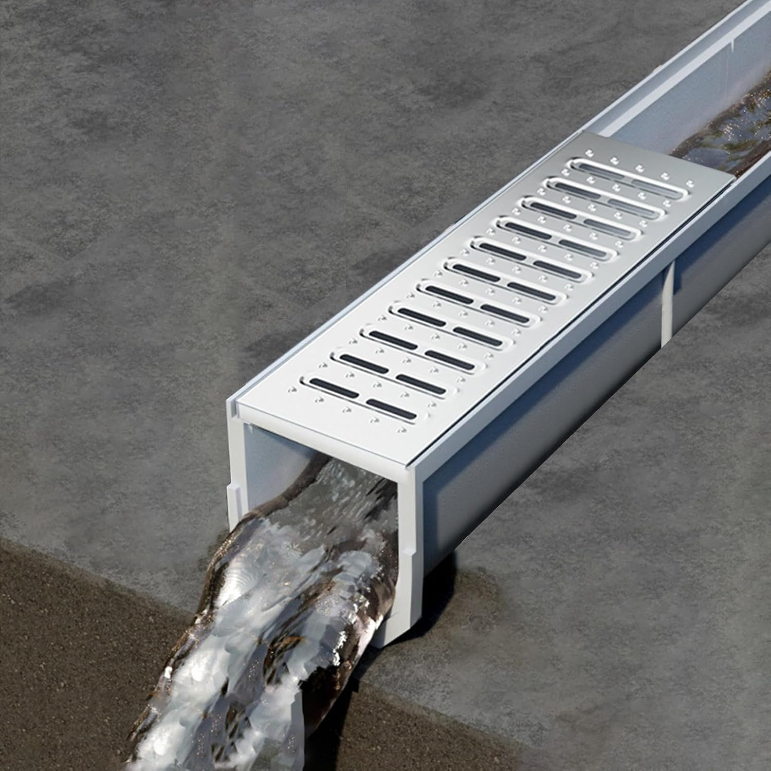 Amazon.com: HDPE Channel Drains Metal Grate, Drainage Trench for ...