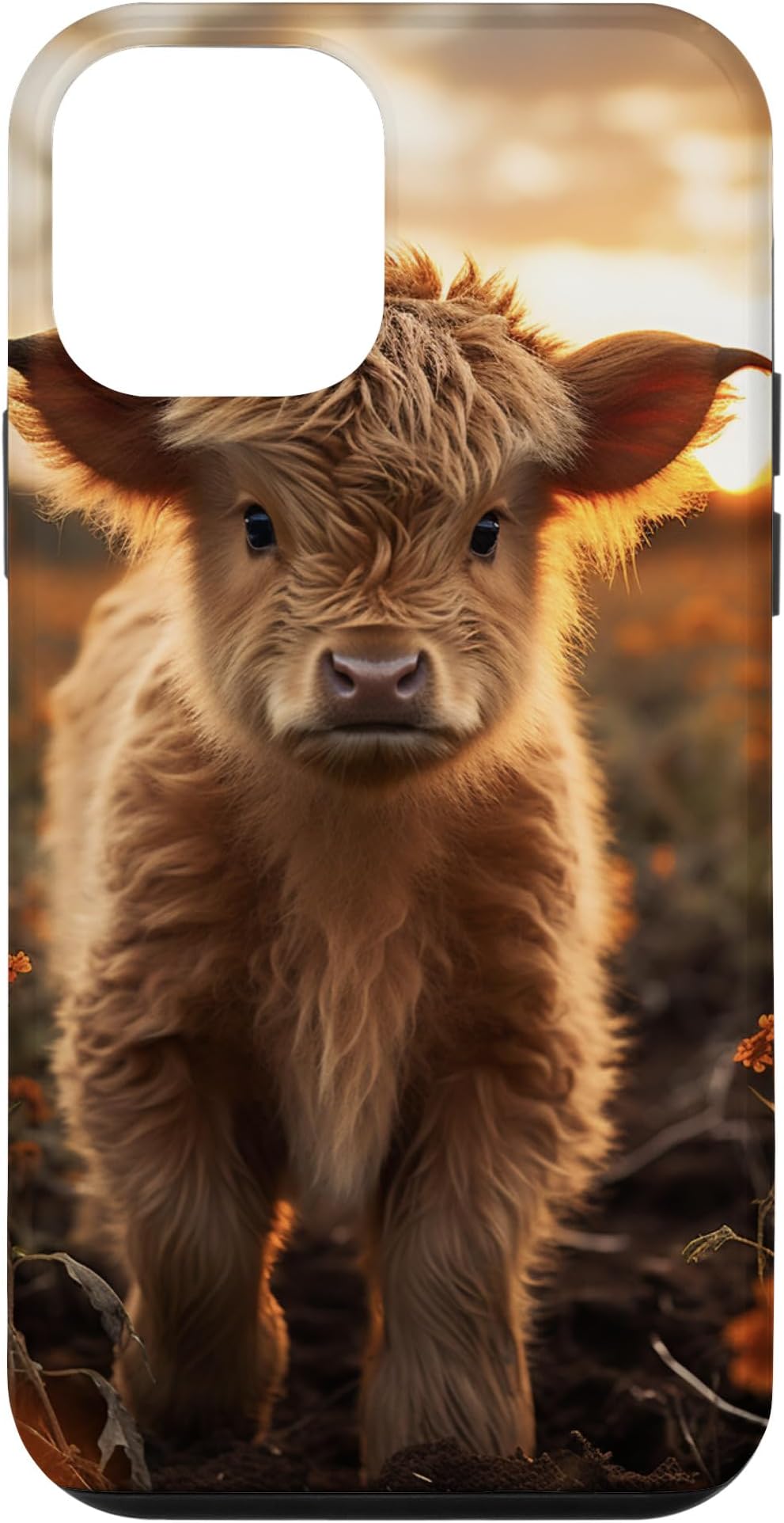 Amazon.com: iPhone 12 mini Western Boho Highland Cow Floral Cute Cows ...