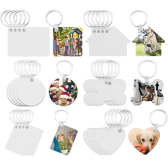 Buy 30Pcs Sublimation Keychain Blanks, MDF Material Sublimation ...