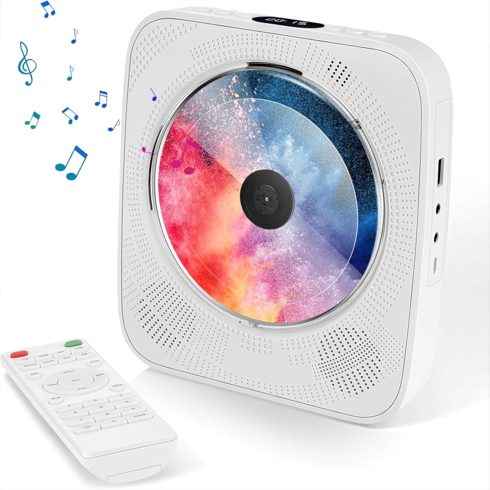Tragbarer CD-Player mit Bluetooth, Gueray Desktop für zu Hause ...