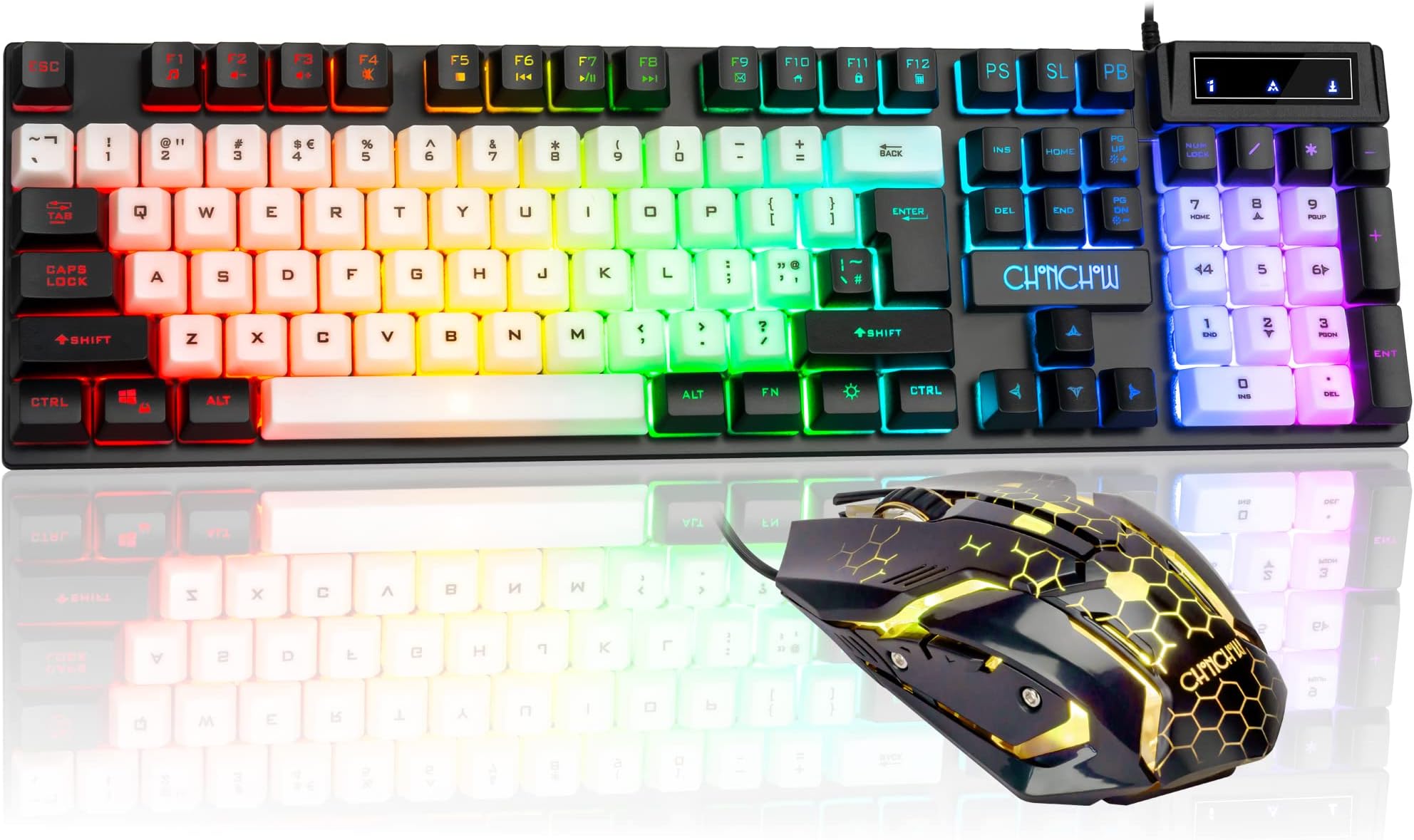 Amazon.com: CHONCHOW Gaming Keyboard and Mouse Led USB Wired with Light ...