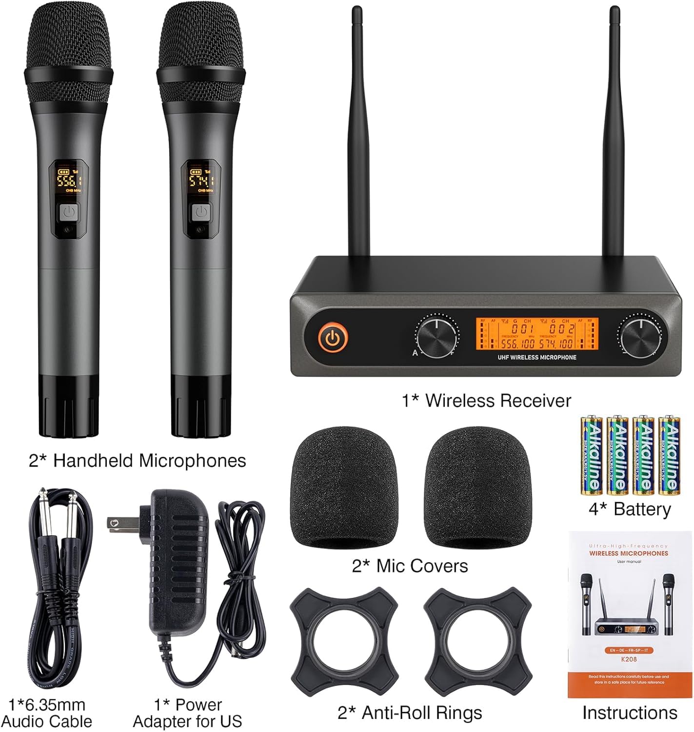 Snapklik.com : Voijump Wireless Microphone Karaoke System, Dual UHF ...