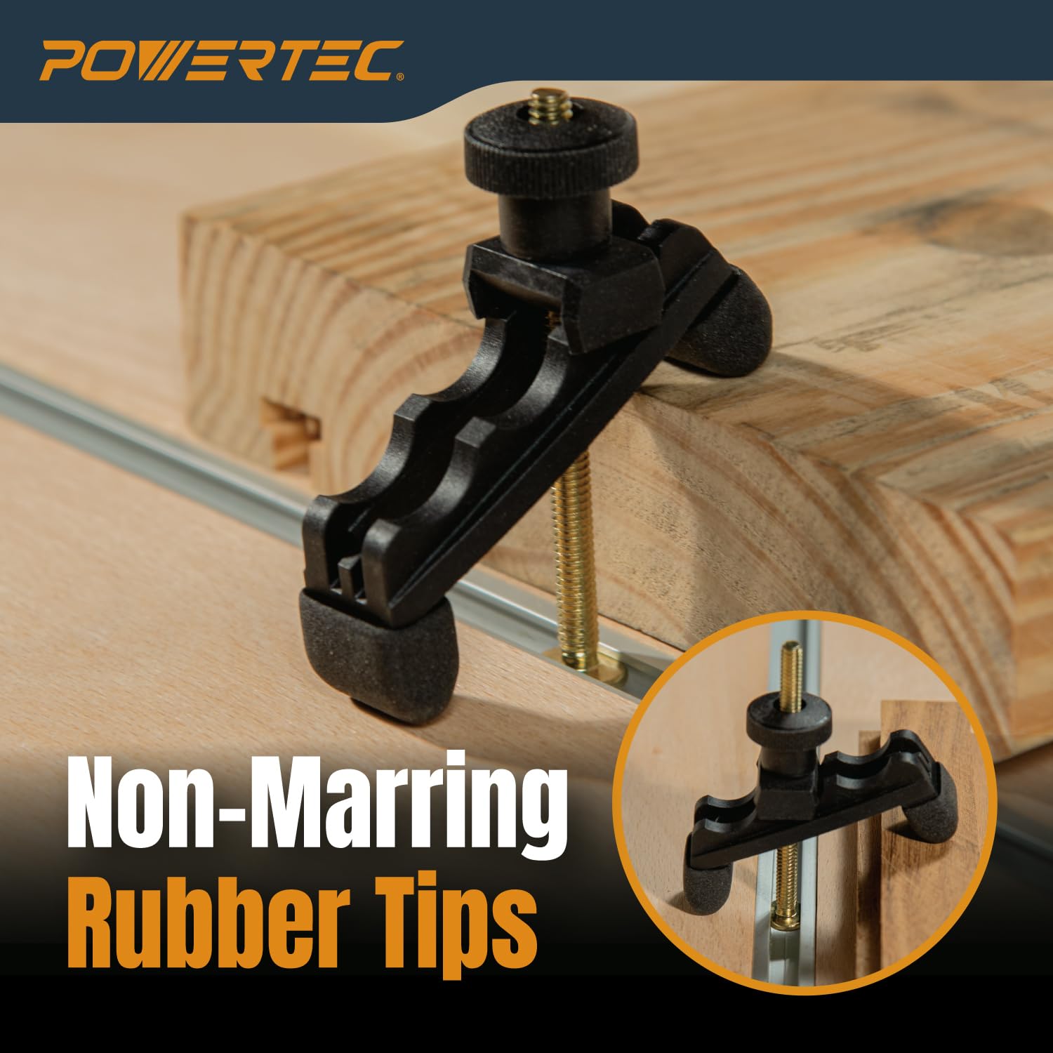 Snapklik.com : POWERTEC T-Track Hold Down Clamps For Woodworking 4 Pack ...