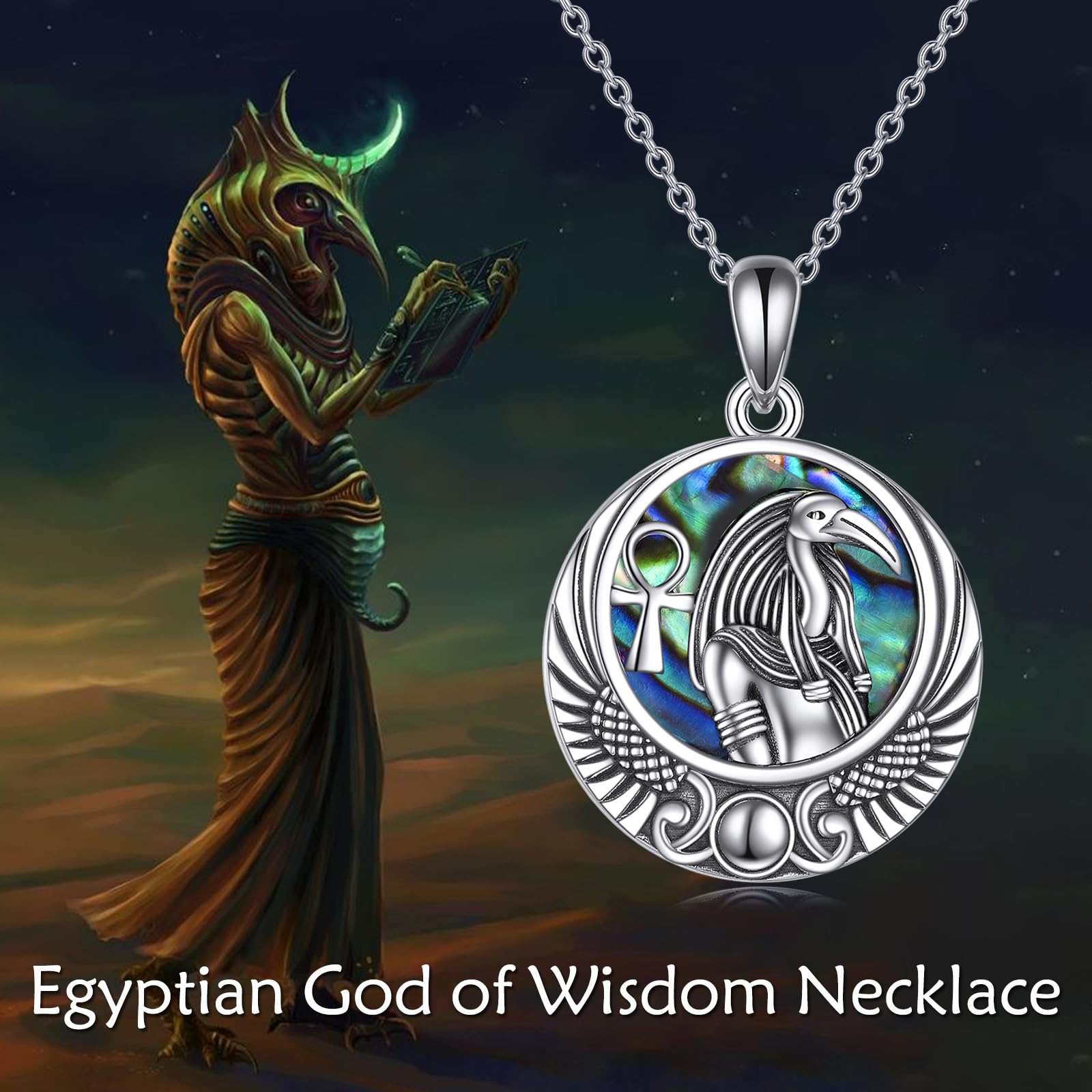 Snapklik.com : Thoth Necklace Sterling Silver Egyptian God Pendant ...