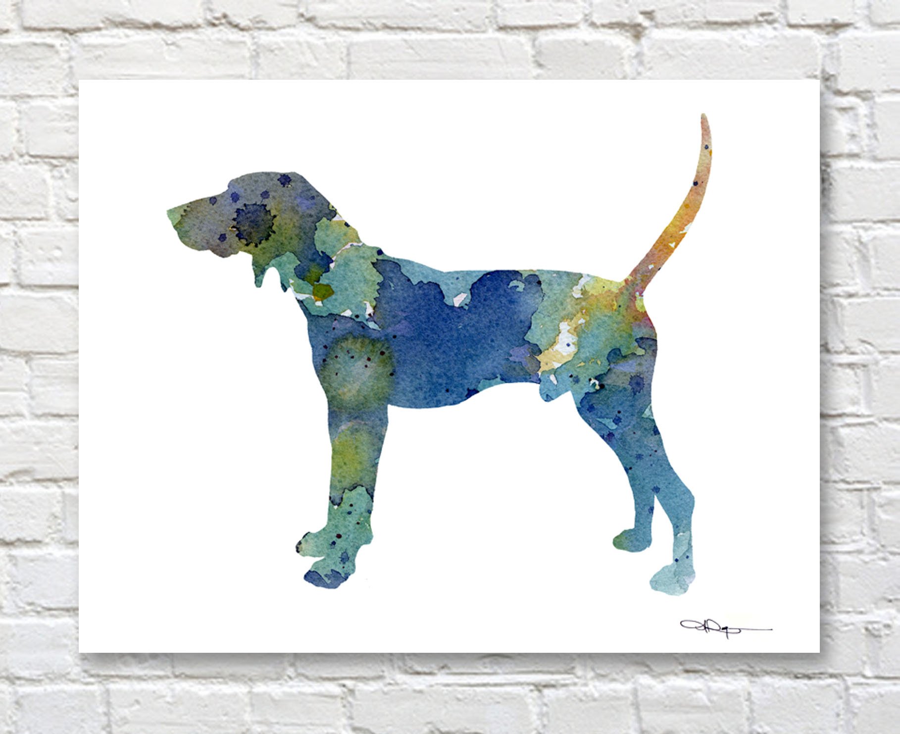 Bluetick Coonhound Treeing Drawing