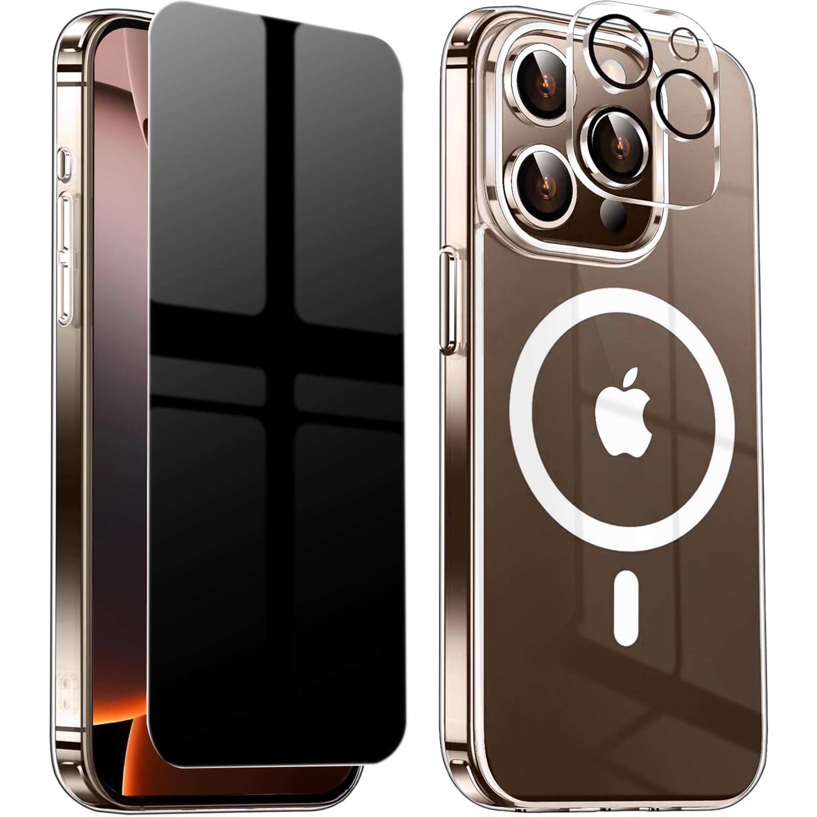 Amazon.com: QiiStar Privacy Case for iPhone 16 Pro,Clear Magnetic ...