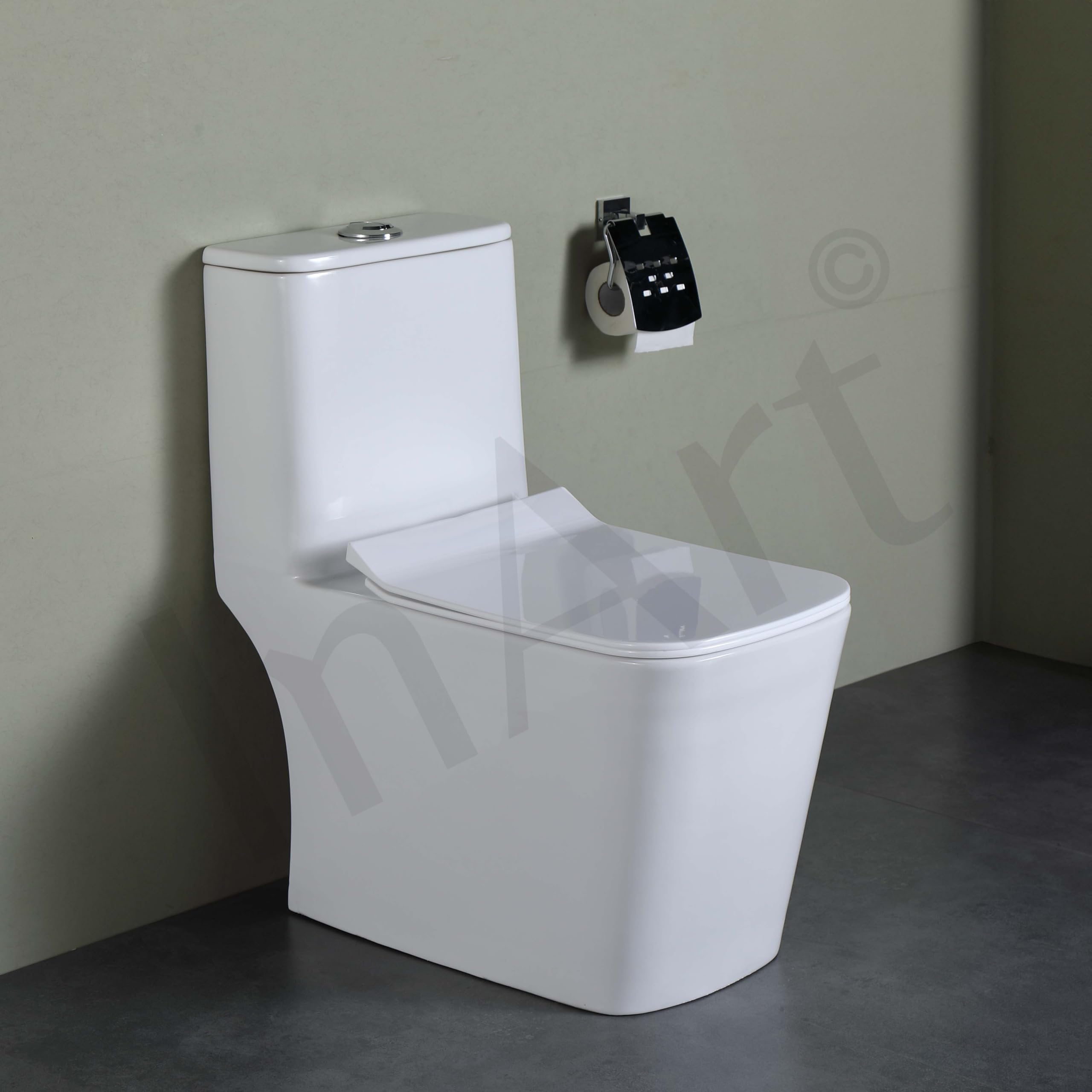 Hindware One-piece Western Commode for Bathroom, Floor Mount, ELEGANCE ...