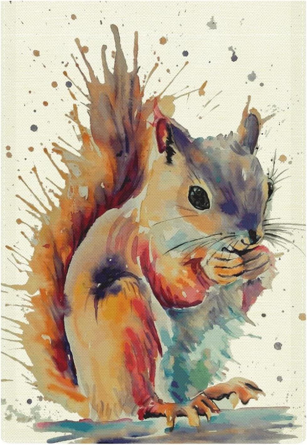 Amazon.com : Cute Squirrel Garden Flag Double Sided,Garden Flag Yard ...