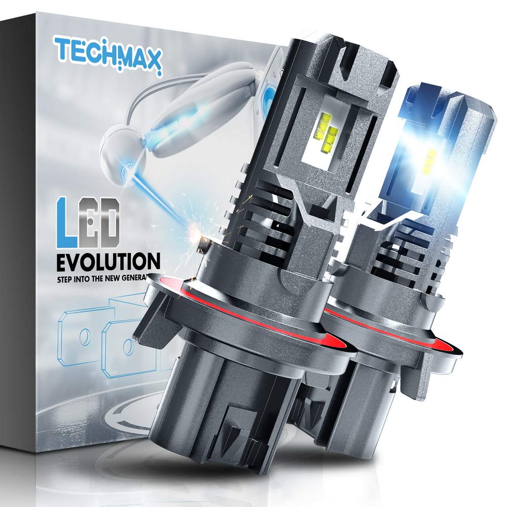 TECHMAX H13 LED Headlight Bulbs,Small Design 60W 10000Lm 6500K Xenon ...