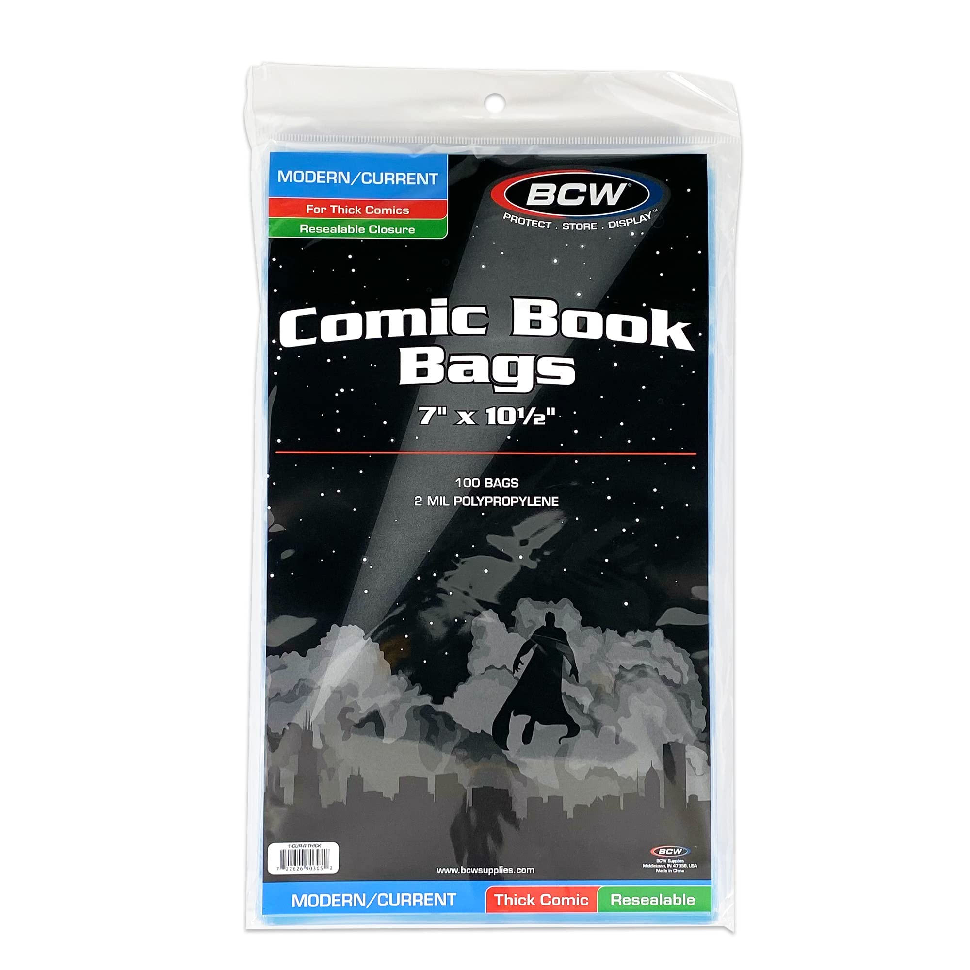 Amazon.com : BCW Thick Resealable Current/Modern Comic Bags - 1000 ct ...