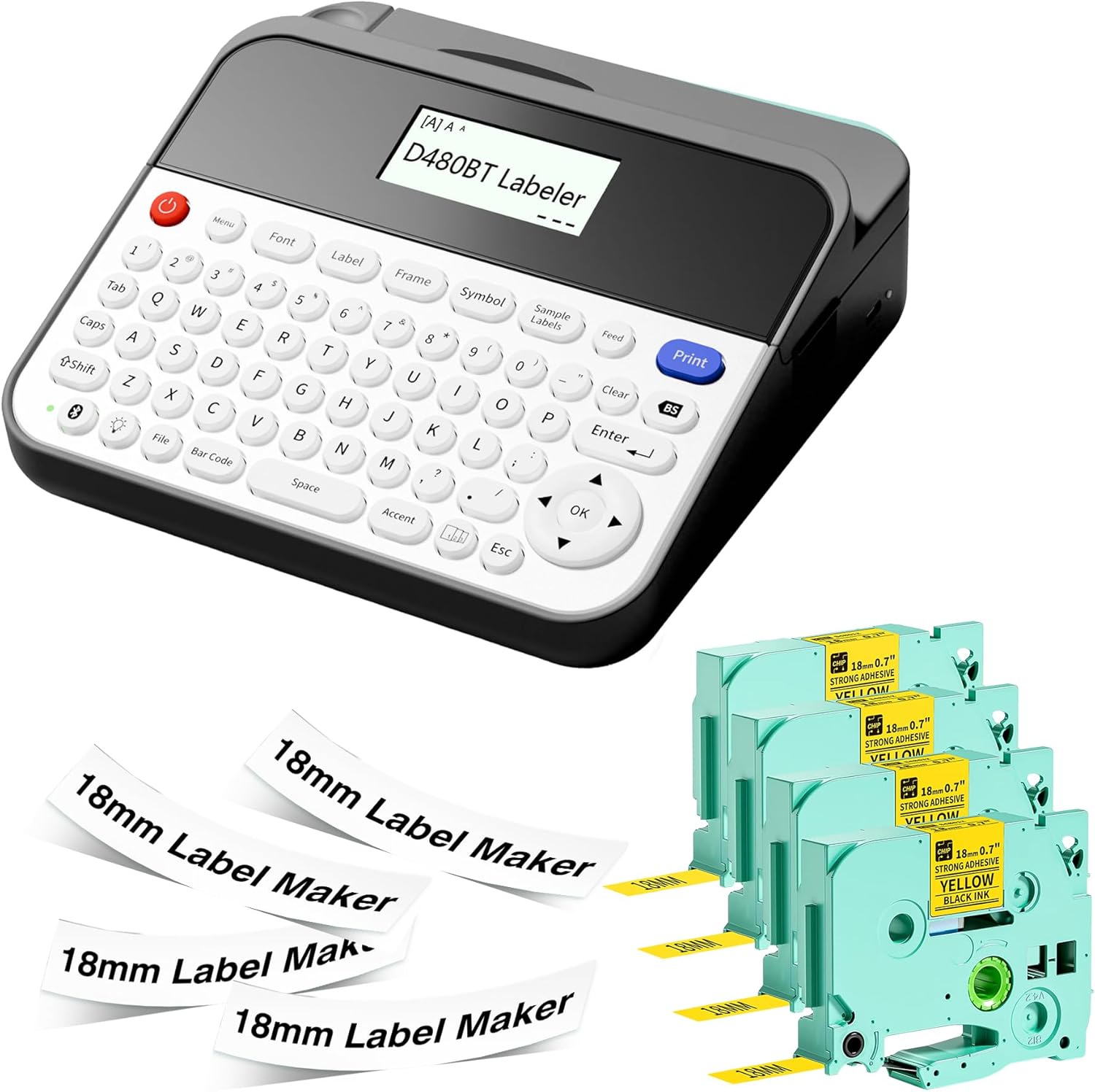 Amazon.com : Vixic D480BT 18mm Label Maker Machine with Tape Bundle ...