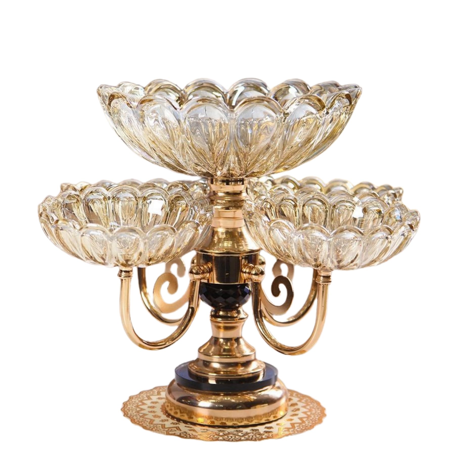 Amazon | FLYILIA フルーツバスケット 果物皿 フルーツボウル ガラス 360度回転 北欧風 フルーツ皿 菓子器 果物かご 果物収納 お菓子入れ おつまみ入れ 小物入れ お供え皿 ...