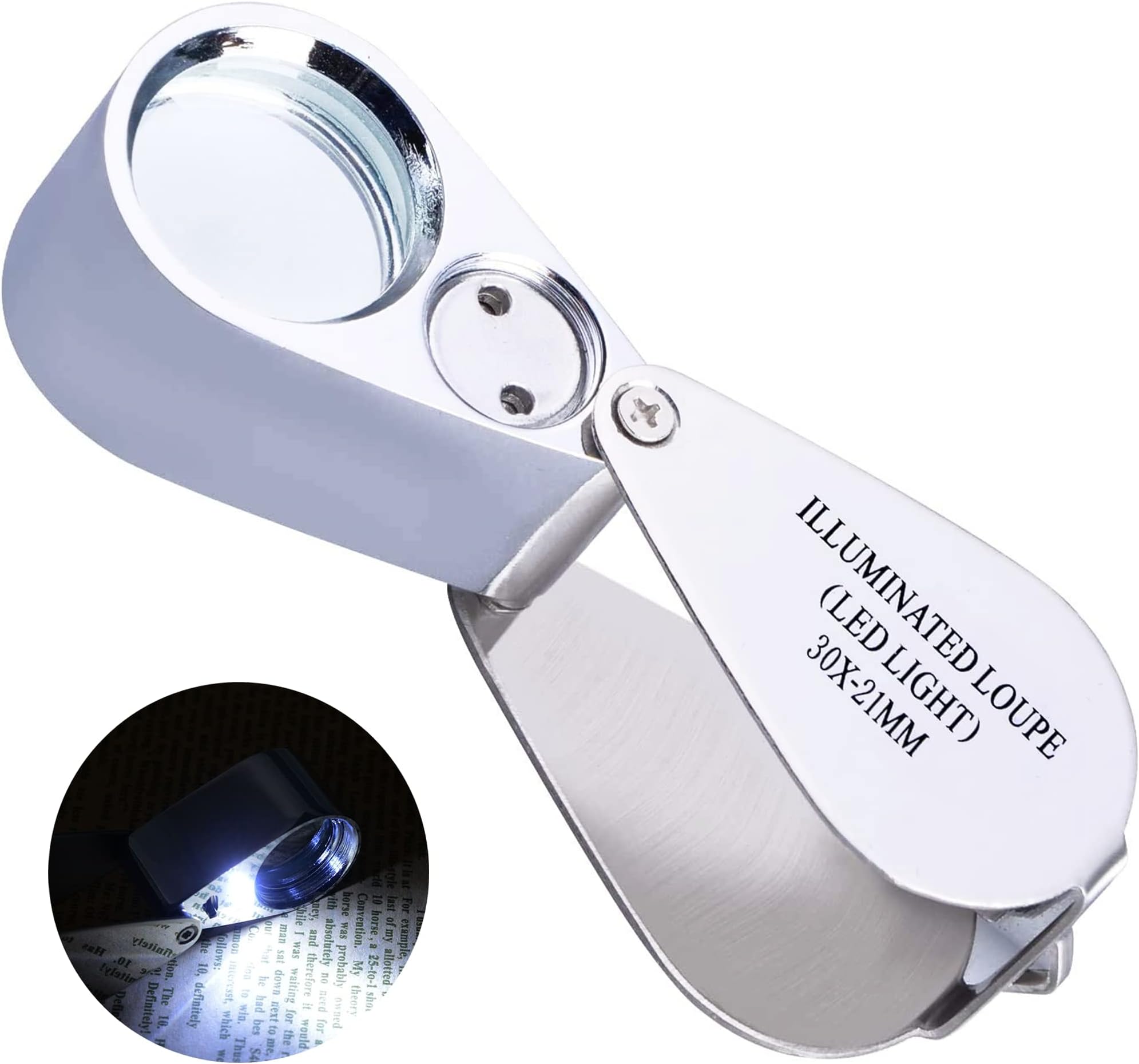 Amazon.com: 30X 60X Jewelers Loupe Magnifying Glass with Light, Lighted ...