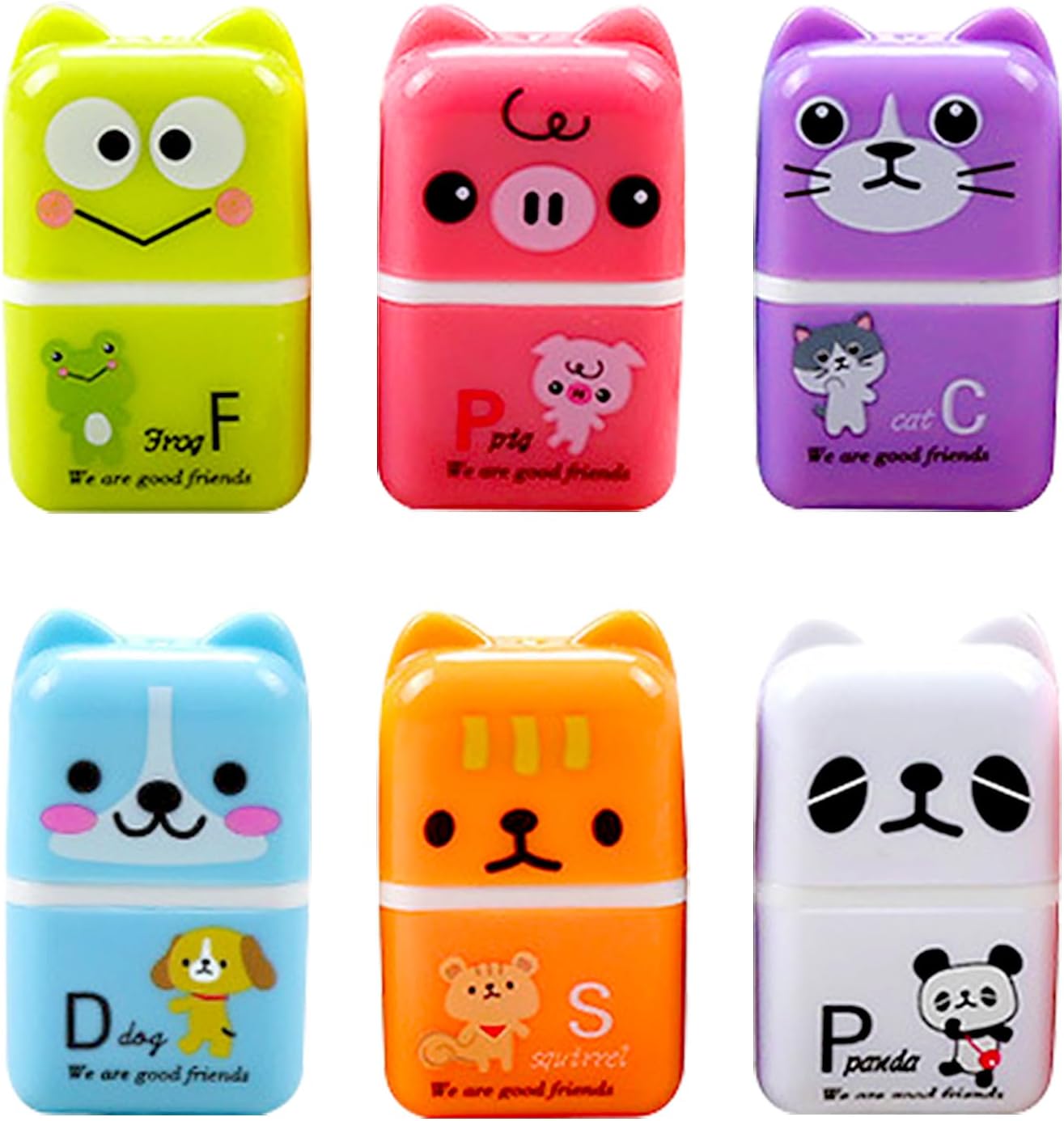 Rumyve 6 PCS Cube Erasers - Cute Animal Pencil Erasers with Creative ...