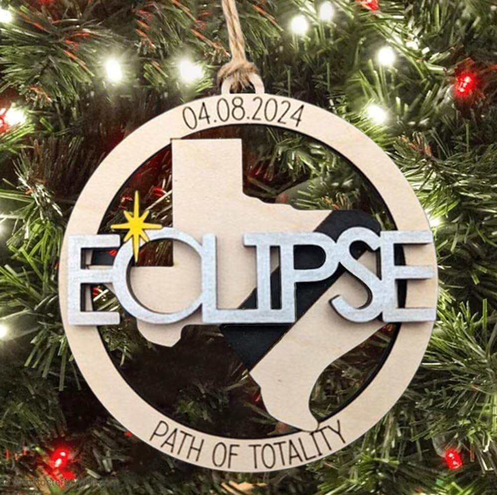 Amazon.com: Solar Eclipse 2024 Ornament, Wooden 2024 Total Solar ...