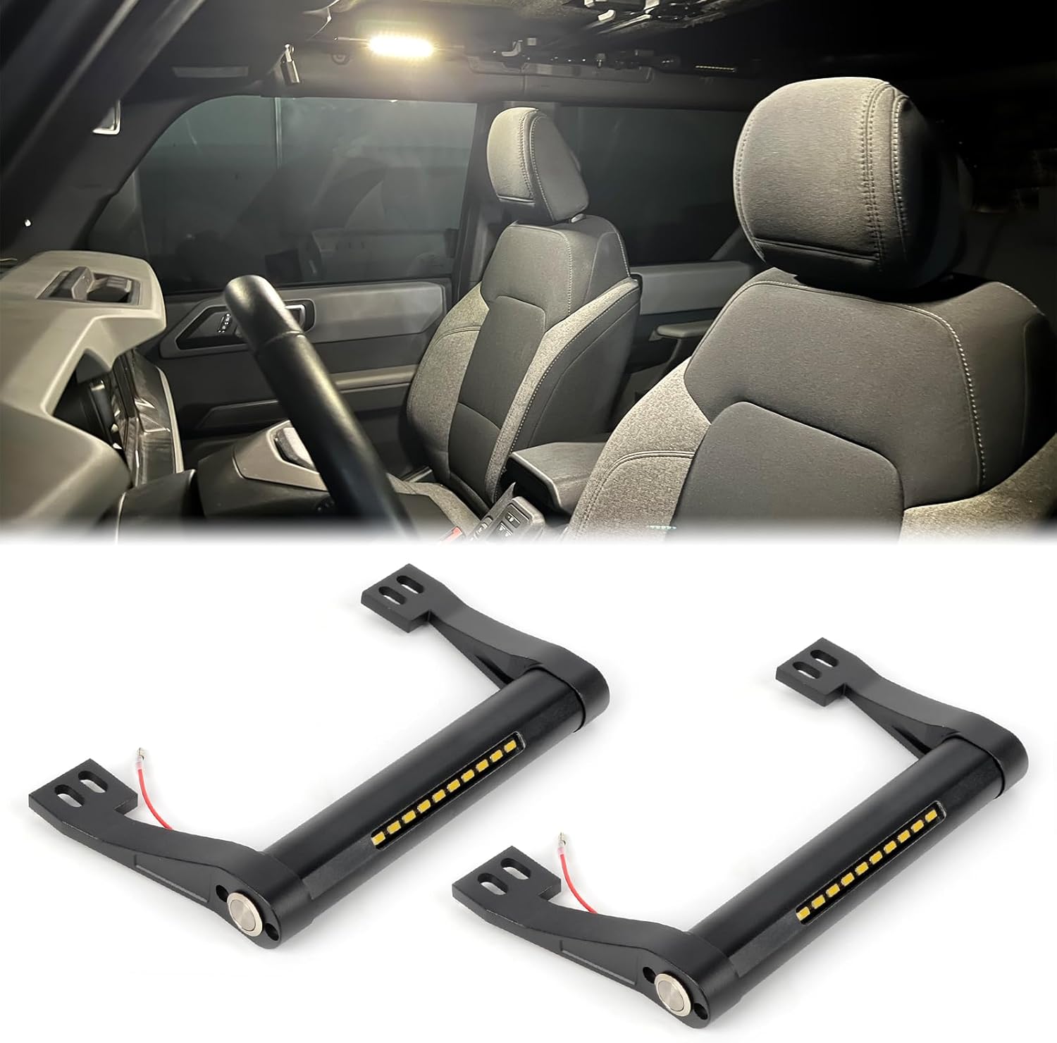 MAIKER OFF ROAD 2 in 1 Aluminum Grab Handles with Light Kit Compatible ...