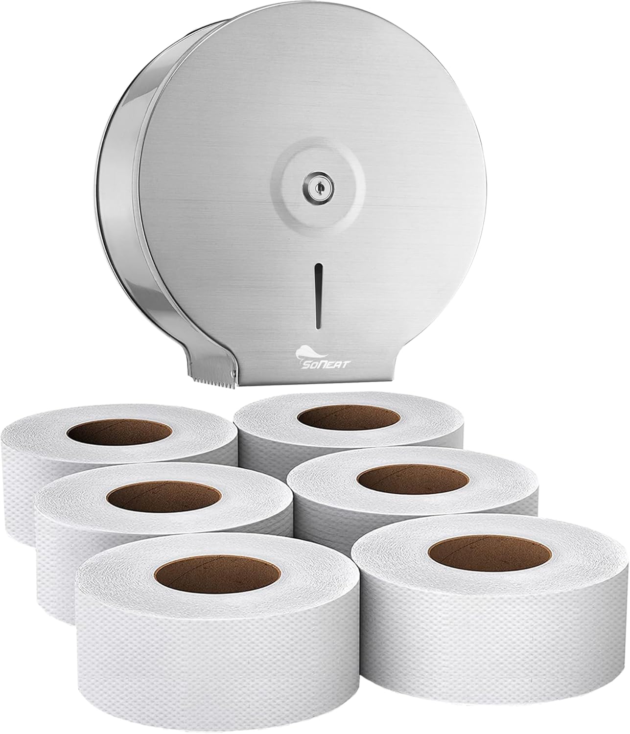 Amazon.com: SoNeat 6 Rolls Jumbo Toilet Paper and Dispenser Set ...