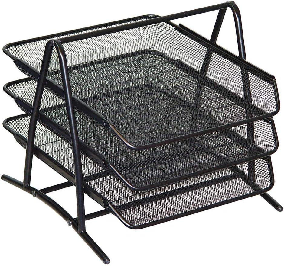 3 Tier A4 Mesh in Tray | Mesh Desk Organiser | for Home & Office ...