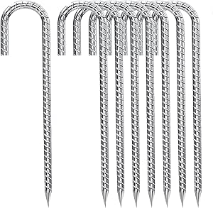 Amazon.com : J-Hook-Rebar-Stakes-12 Inch, Ground Stakes Heavy Duty ...