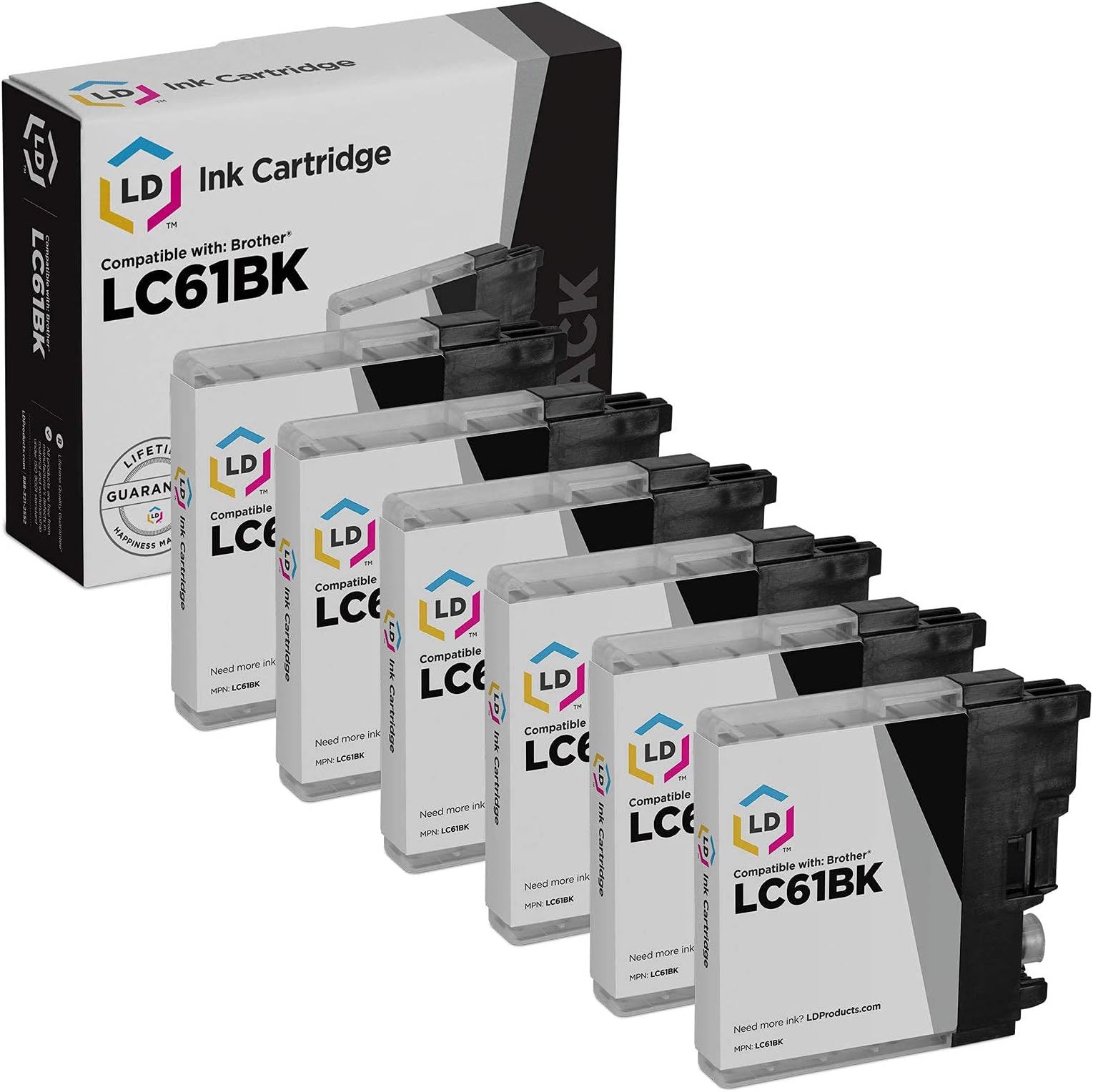 Amazon.com: Brother Genuine 4-Color LC61 Cyan Magenta Yellow and Black ...