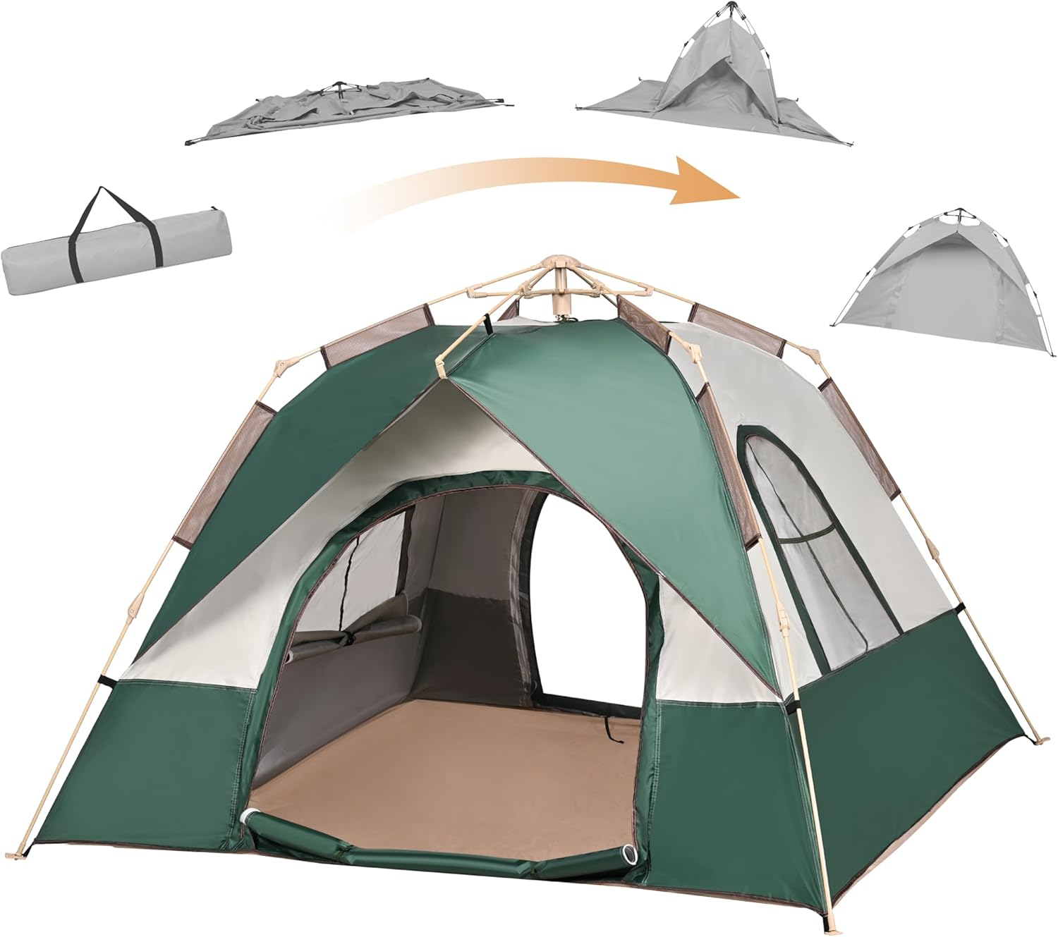 Amazon.com : VOOVY Tents for Camping 4 Person, Instant Pop Up Camping ...