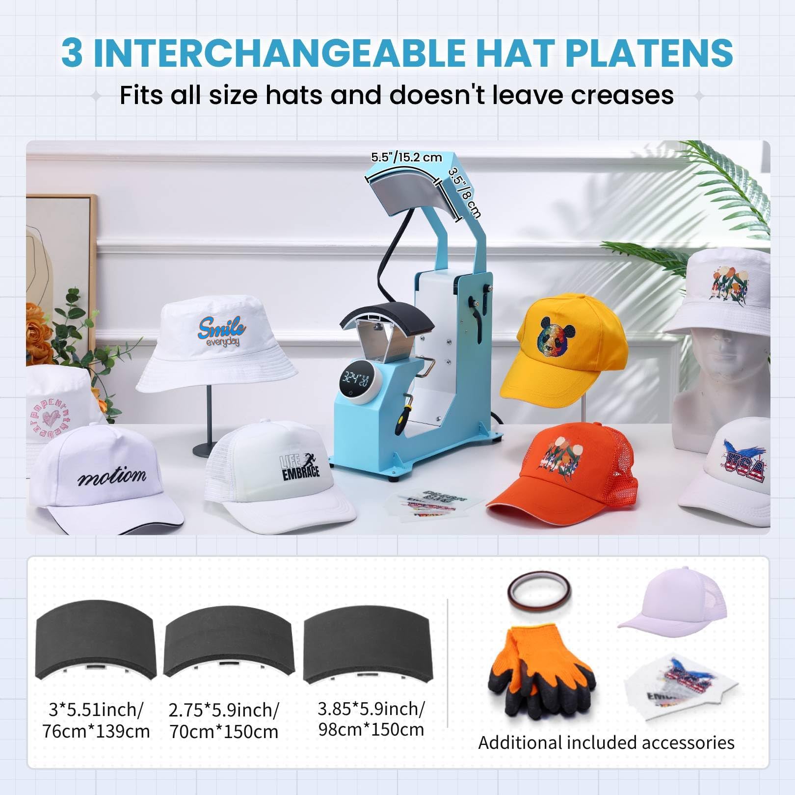 Snapklik.com : AKEYDIY Auto Hat Heat Press Machine For Caps