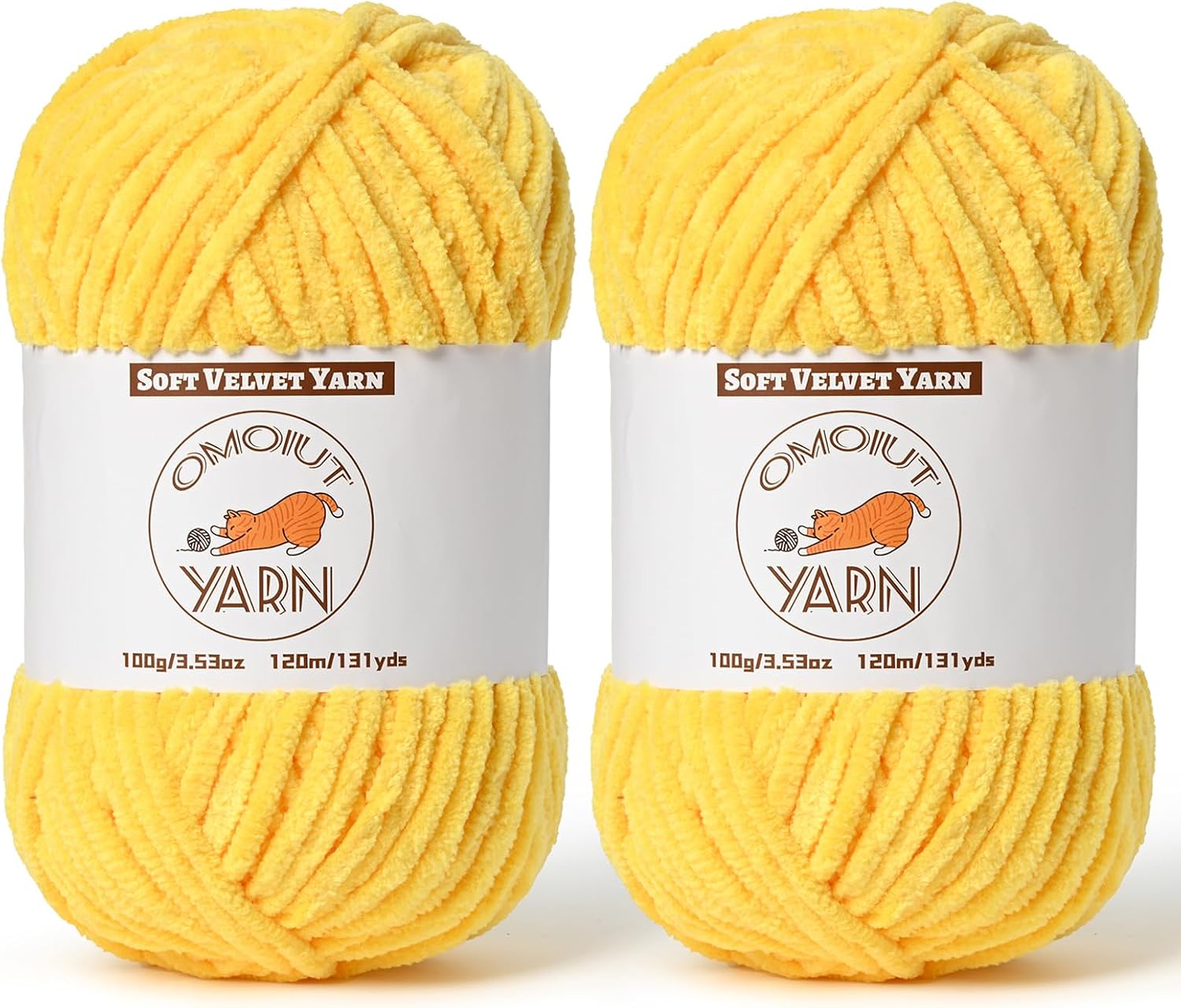 Amazon.com: 2 Pack Light Yellow Fluffy Velvet Yarn for Crocheting ...