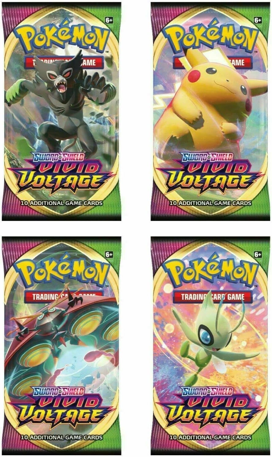 Pokémon | Pokemon TCG: Sword & Shield 4 Vivid Voltage Booster Packs x4 ...