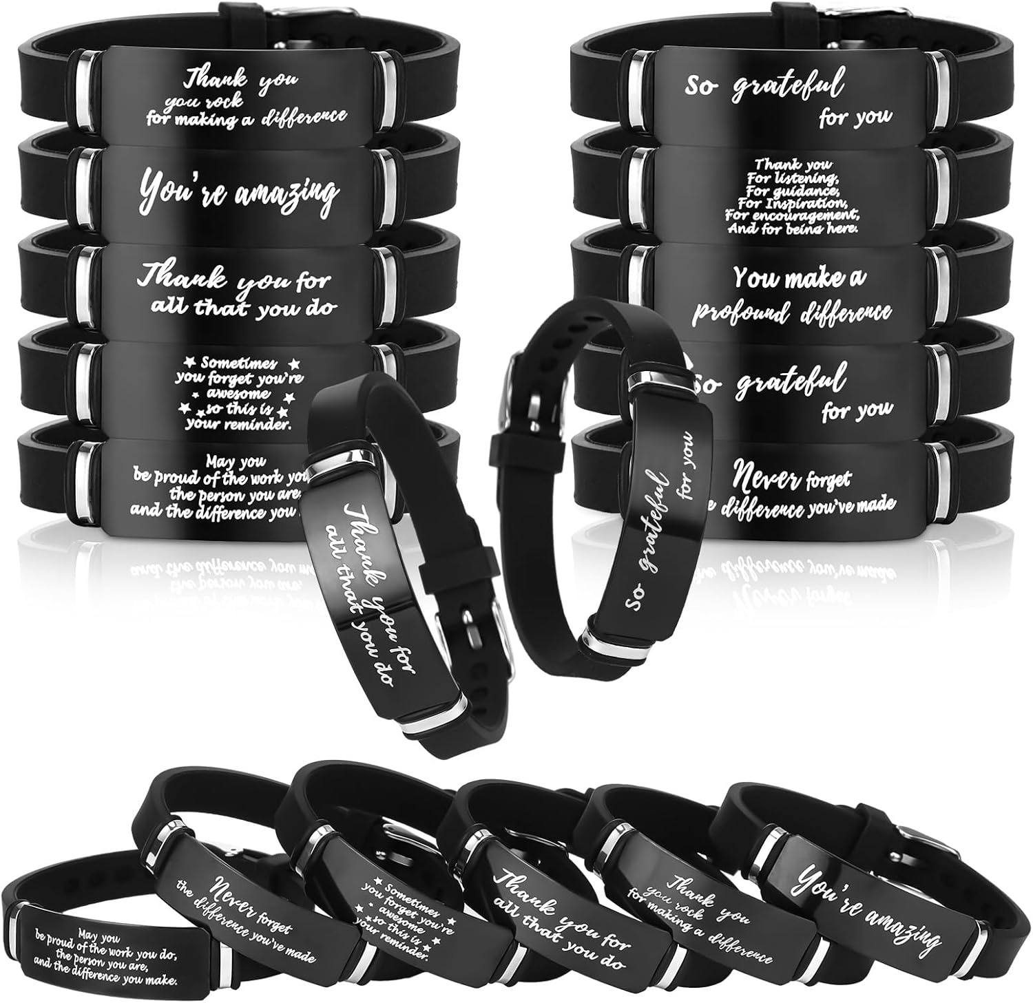 Amazon.com: Copkim 10 Pcs Thank You Gifts Inspirational Bracelet Bulk ...