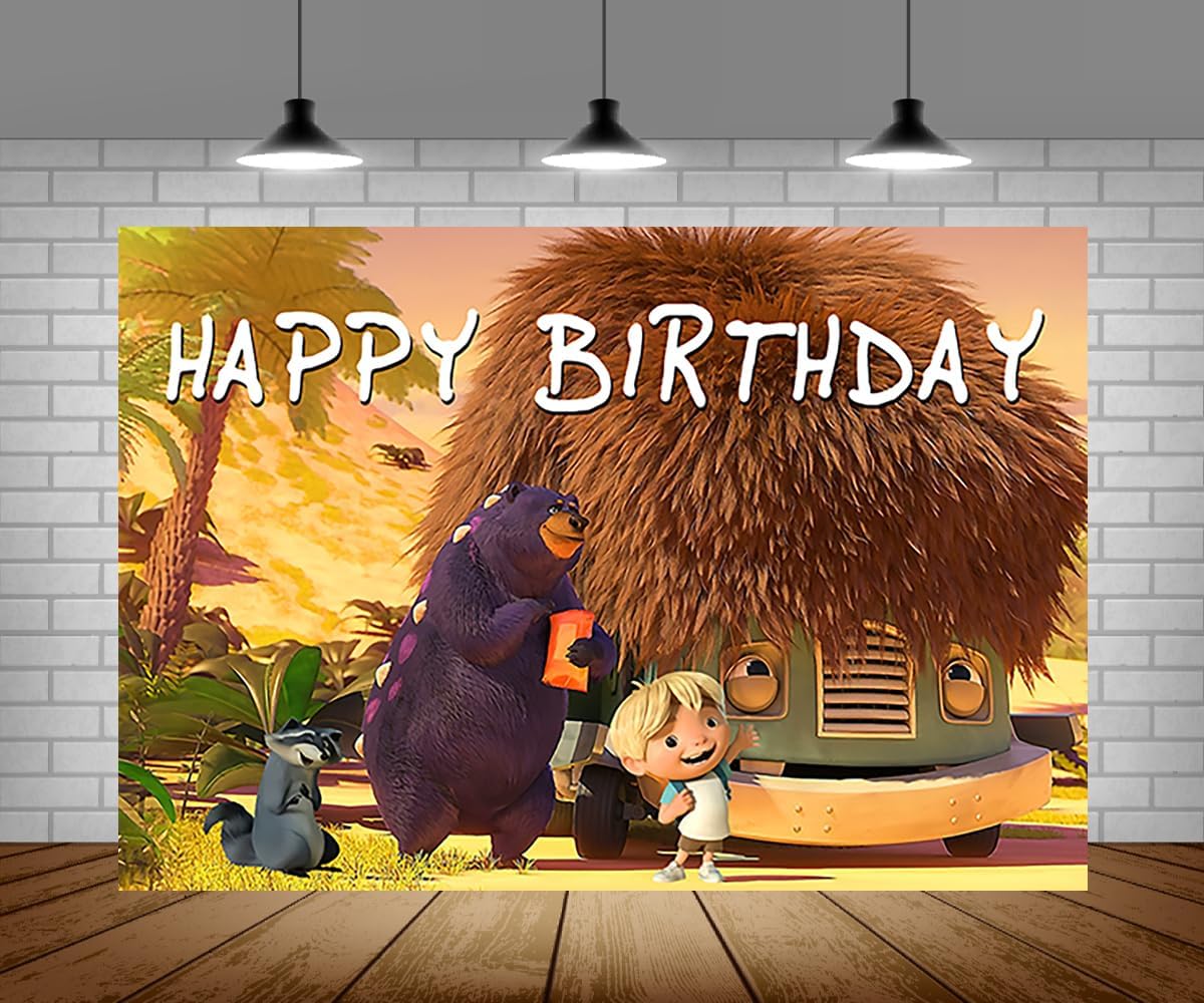 Amazon.com : PAF Green Trash Truck Backdrop for Birthday Party Supplies ...