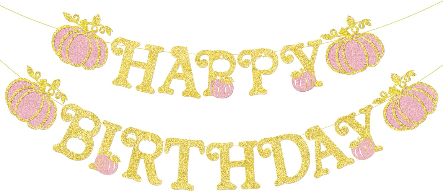 Amazon.com: Fall Happy Birthday Banner Pumpkin Birthday Decorations ...