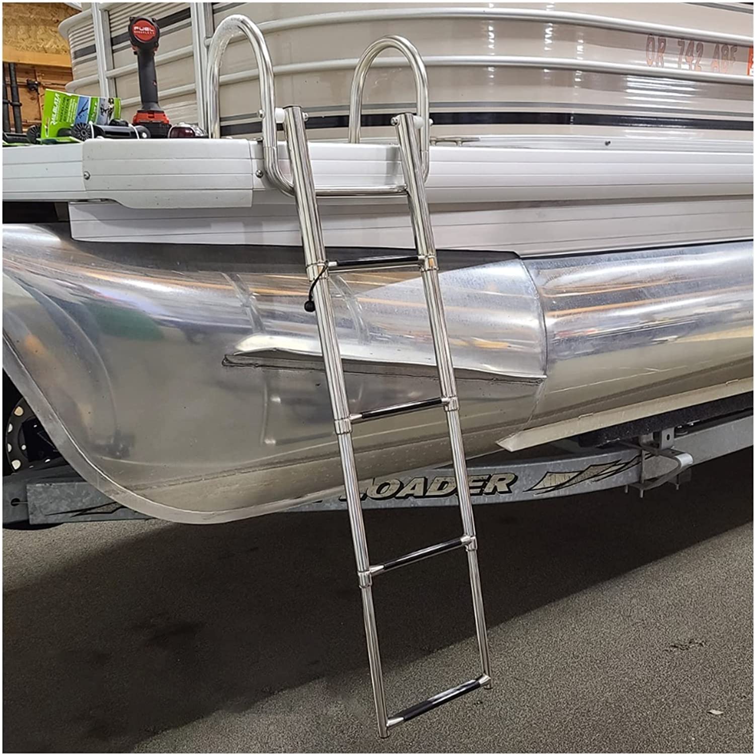 Boat Ladders 4 Step Folding Removable Telescopic 4 Step Ladder ...