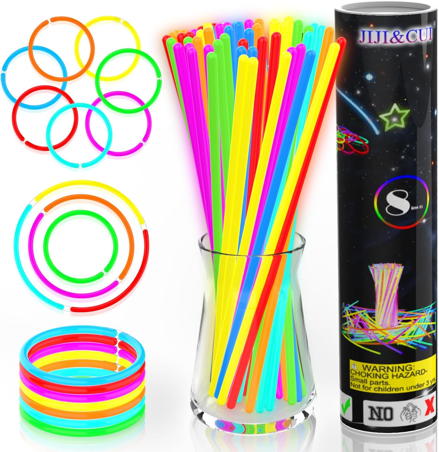 SKY-TOUCH Glow in the Dark Glow Sticks Party Supplies 100 Pieces per ...