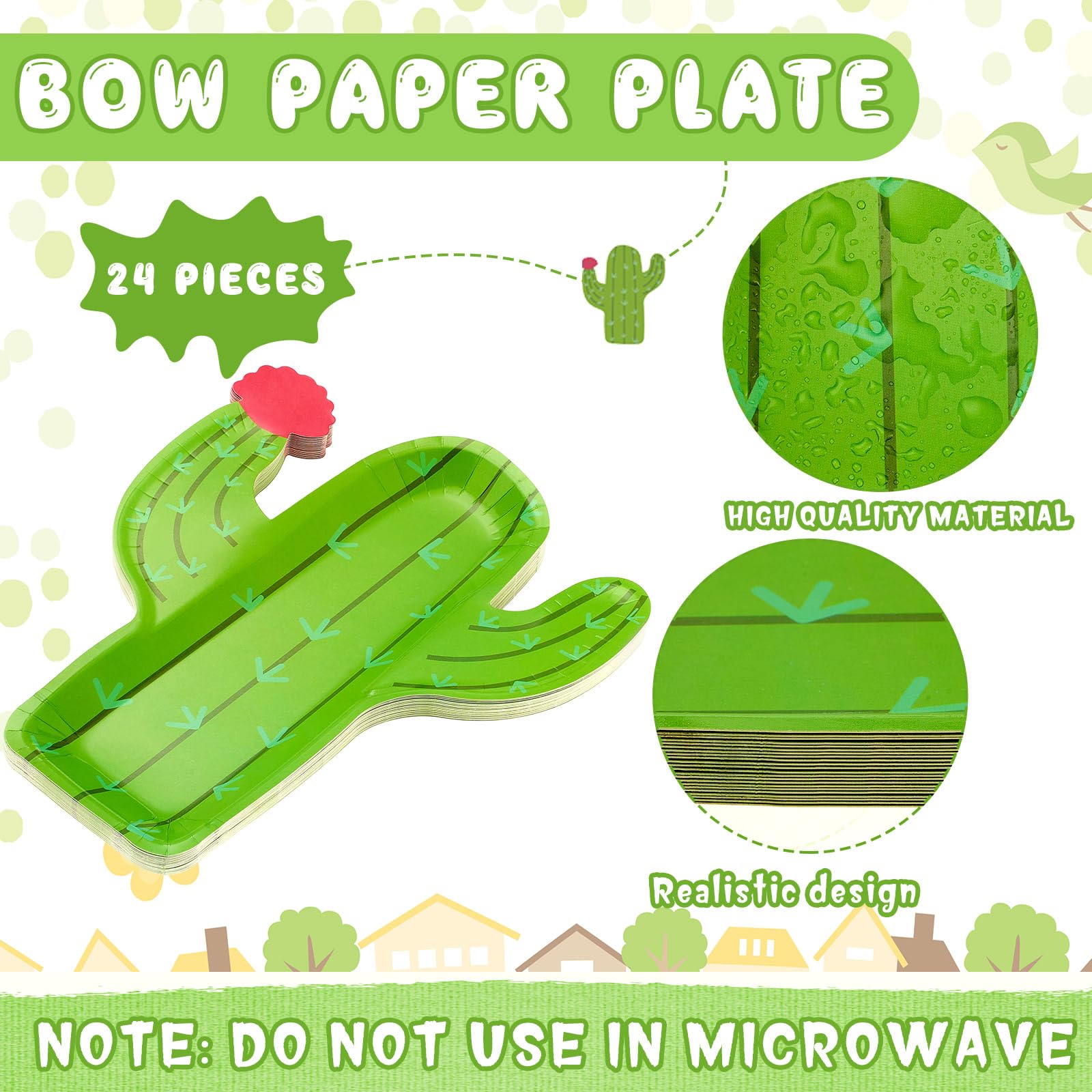 Snapklik.com : Meekoo 24 Pcs Cactus Party Paper Plates Cactus Theme ...