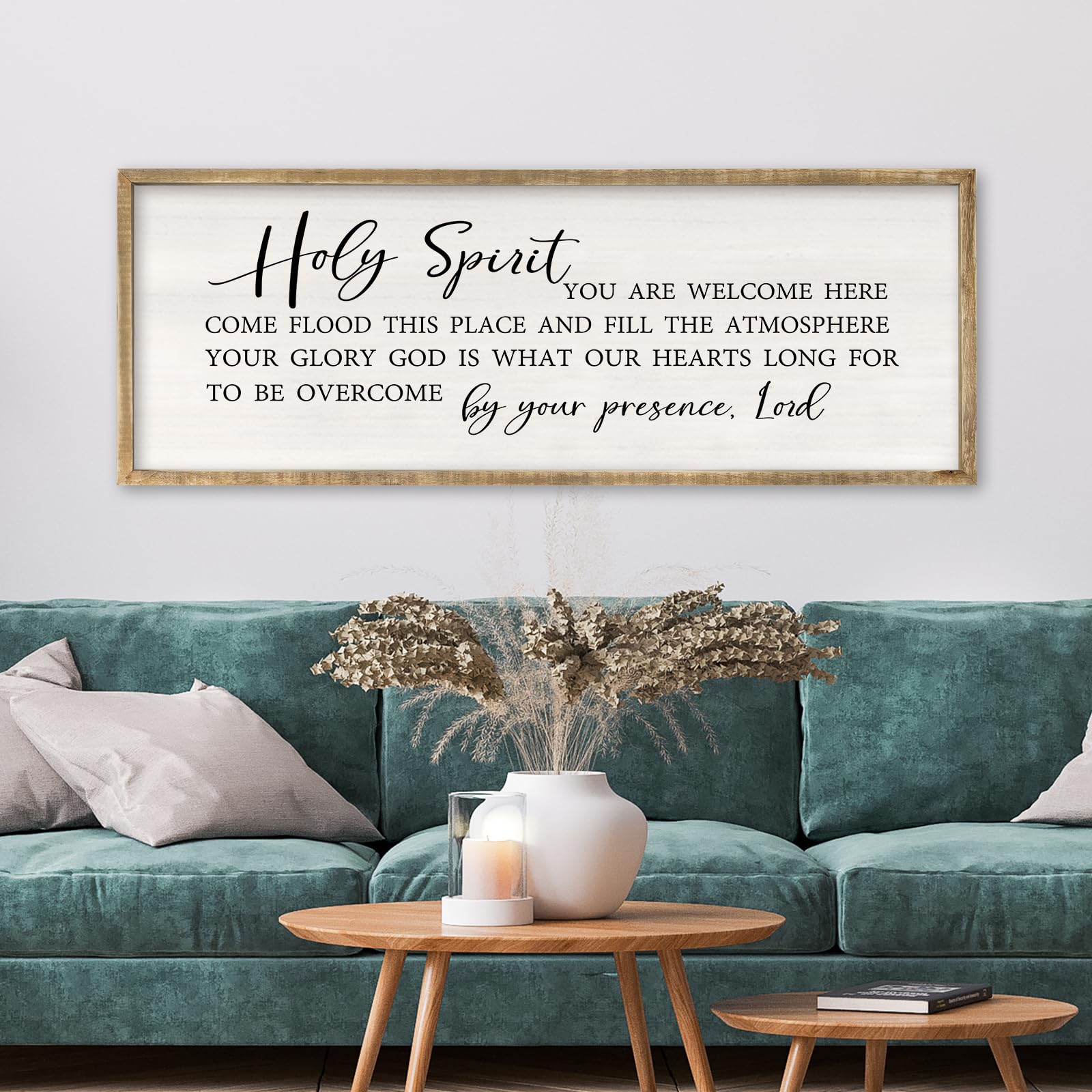 Amazon.com: Holy Spirit You are Welcome Here Wall Decor Art 40x15 Inch ...