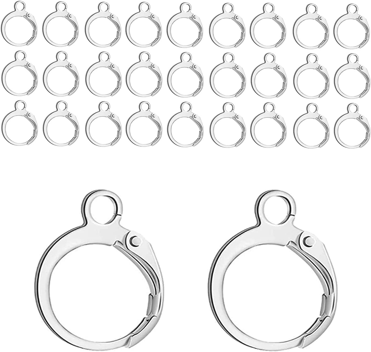 Amazon.com: Adabele 20pcs Hypoallergenic Round Hoop Huggie Earring ...