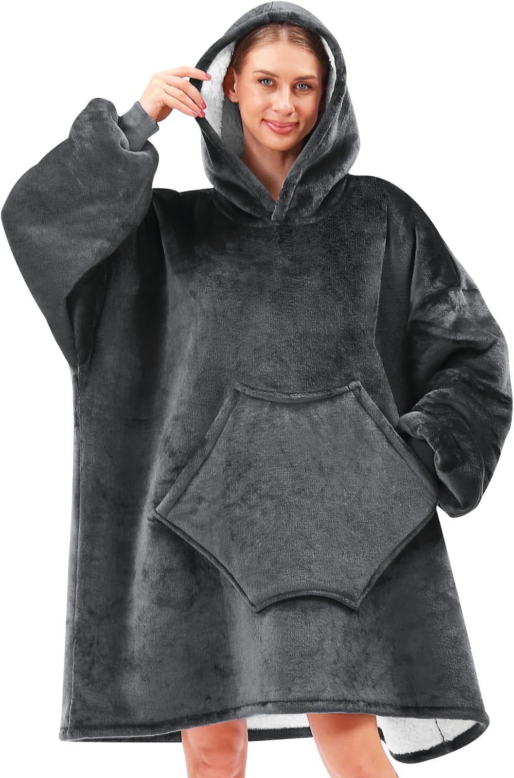 Amazon.com: NORD ECO Wearable Blanket Hoodie for Adult Women, Oversized ...