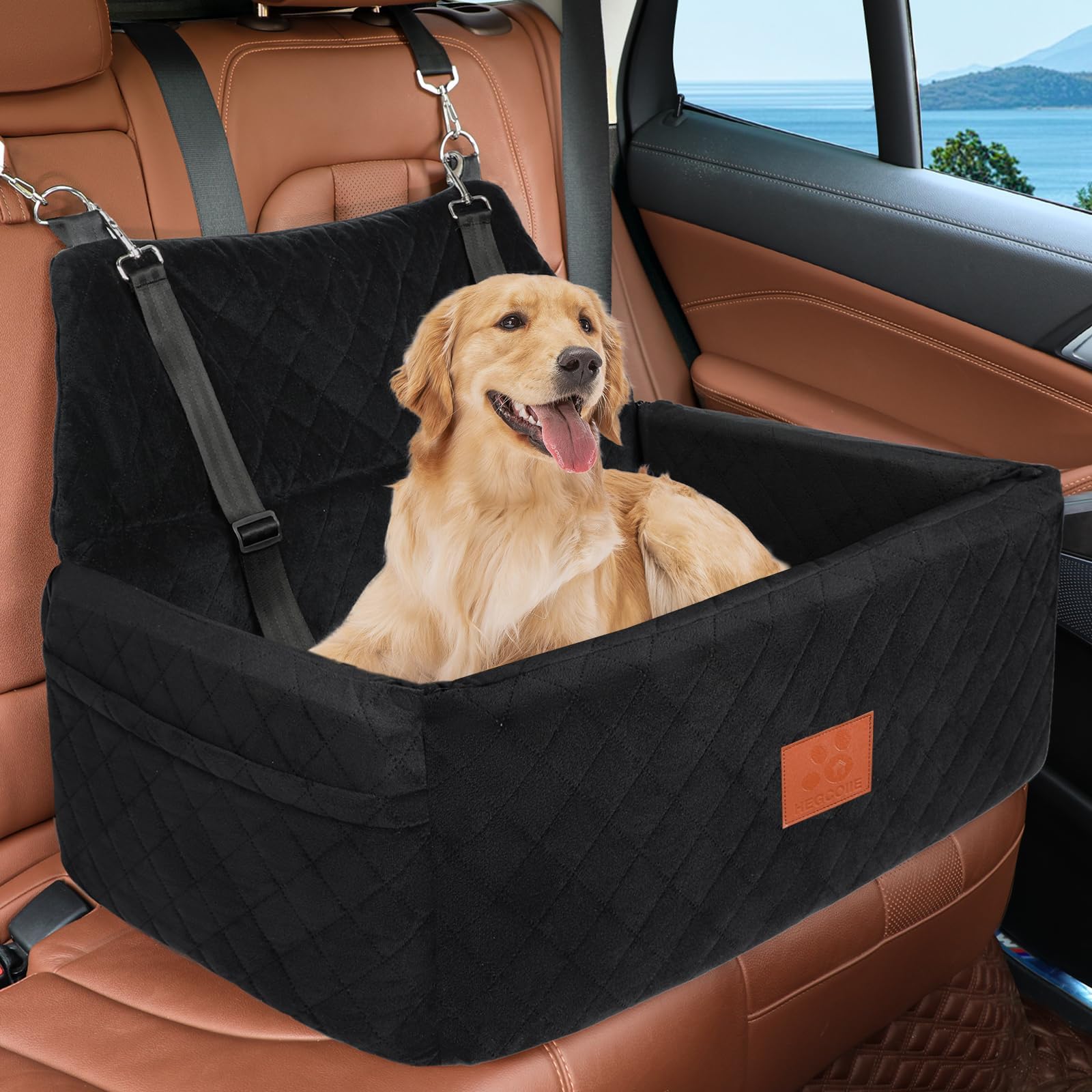 HEGCOIIE Dog Car Seat for Large Medium Dog, Washable Pet Car Seat for ...
