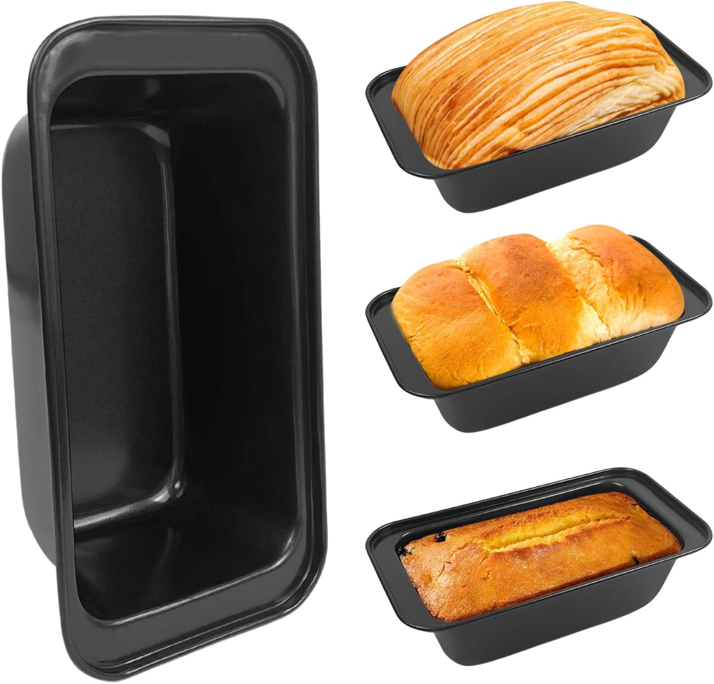 Amazon.com: Patelai 4 Pieces Nonstick Bread Pan Loaf Pan 8.5 x 4.5 Inch ...