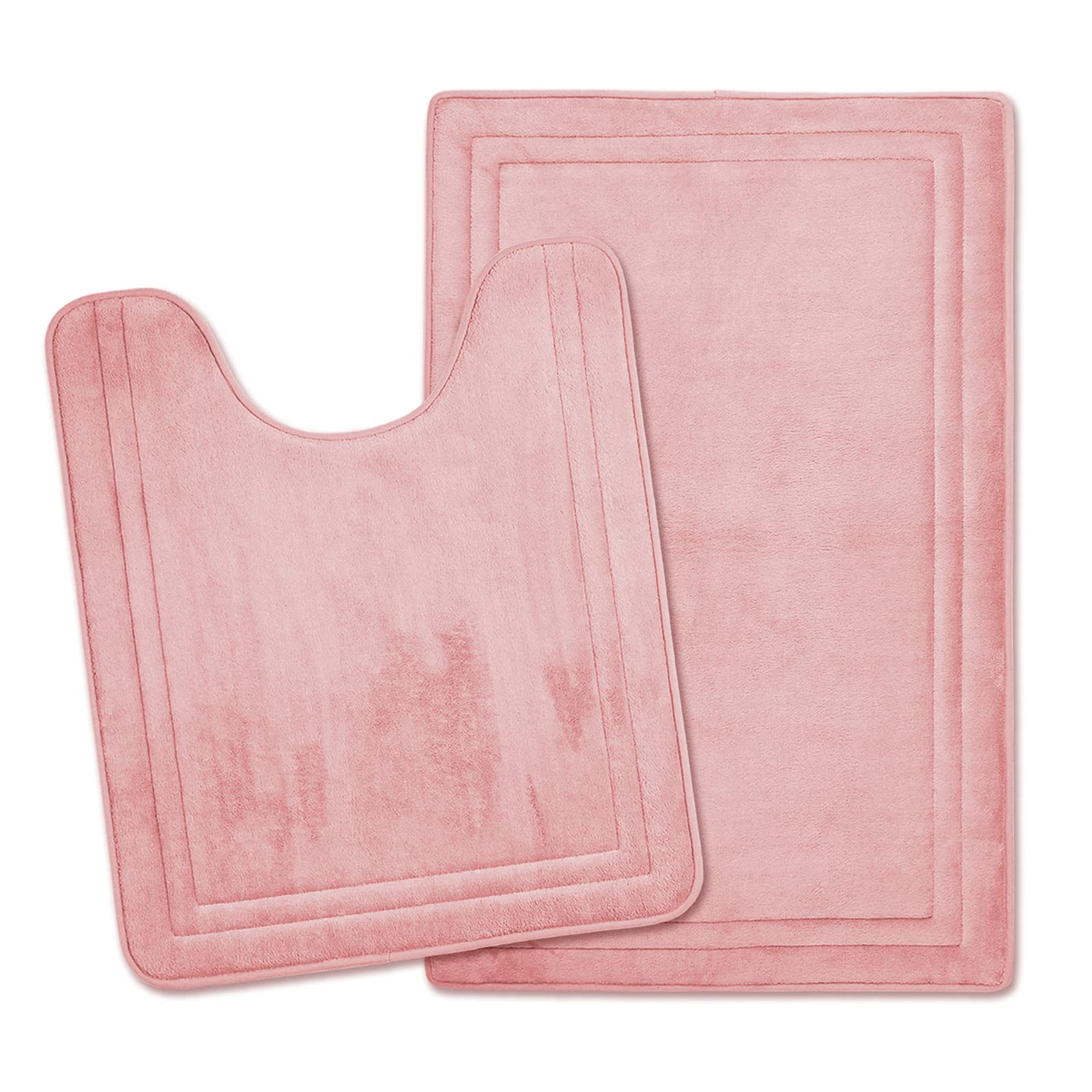 Amazon.com: PAGGED Pink Bathroom Rug Set of 2 Memory Foam Bath Mat and ...