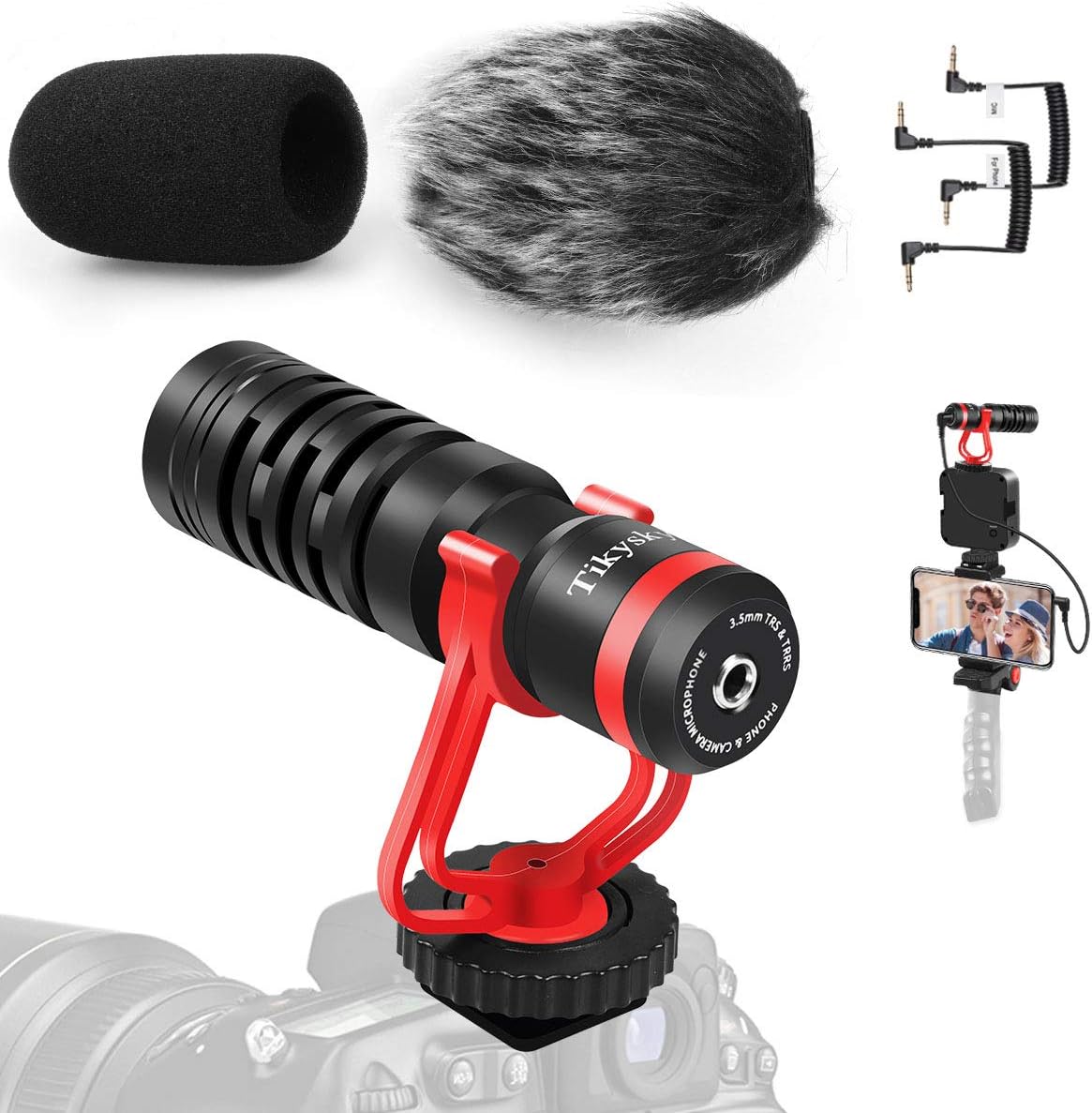 Amazon.com: tikysky Video Microphone, Camera Microphone Phone Mic for ...