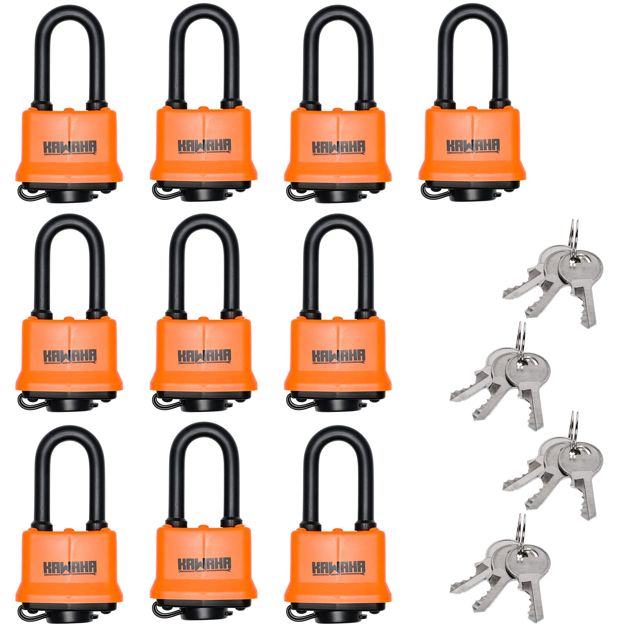 Snapklik.com : KAWAHA 91/40L-10P Waterproof Laminated Long Shackle Padlocks