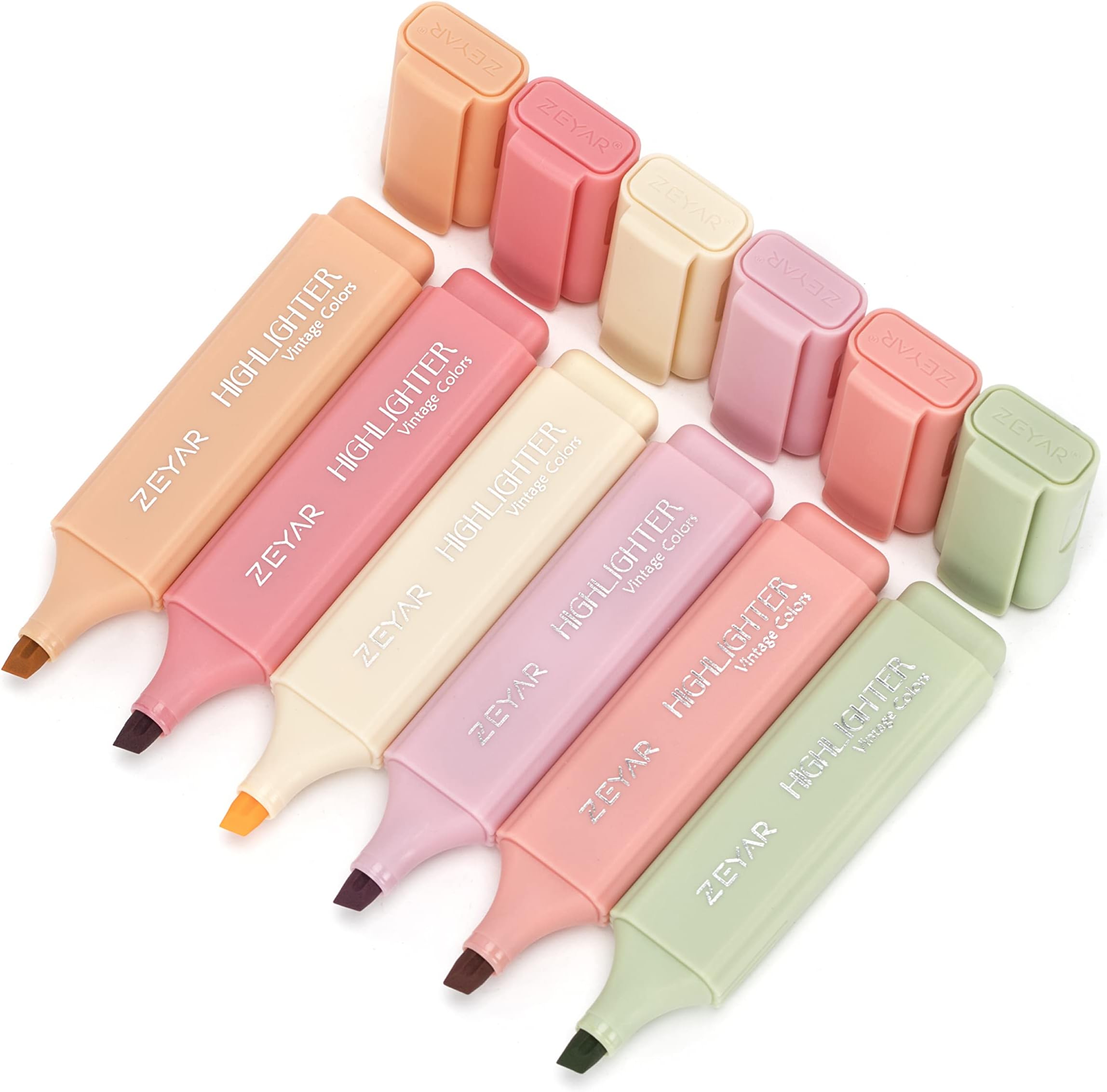 Amazon.com : ZEYAR Aesthetic Highlighter Marker Pen, Cream Colors ...