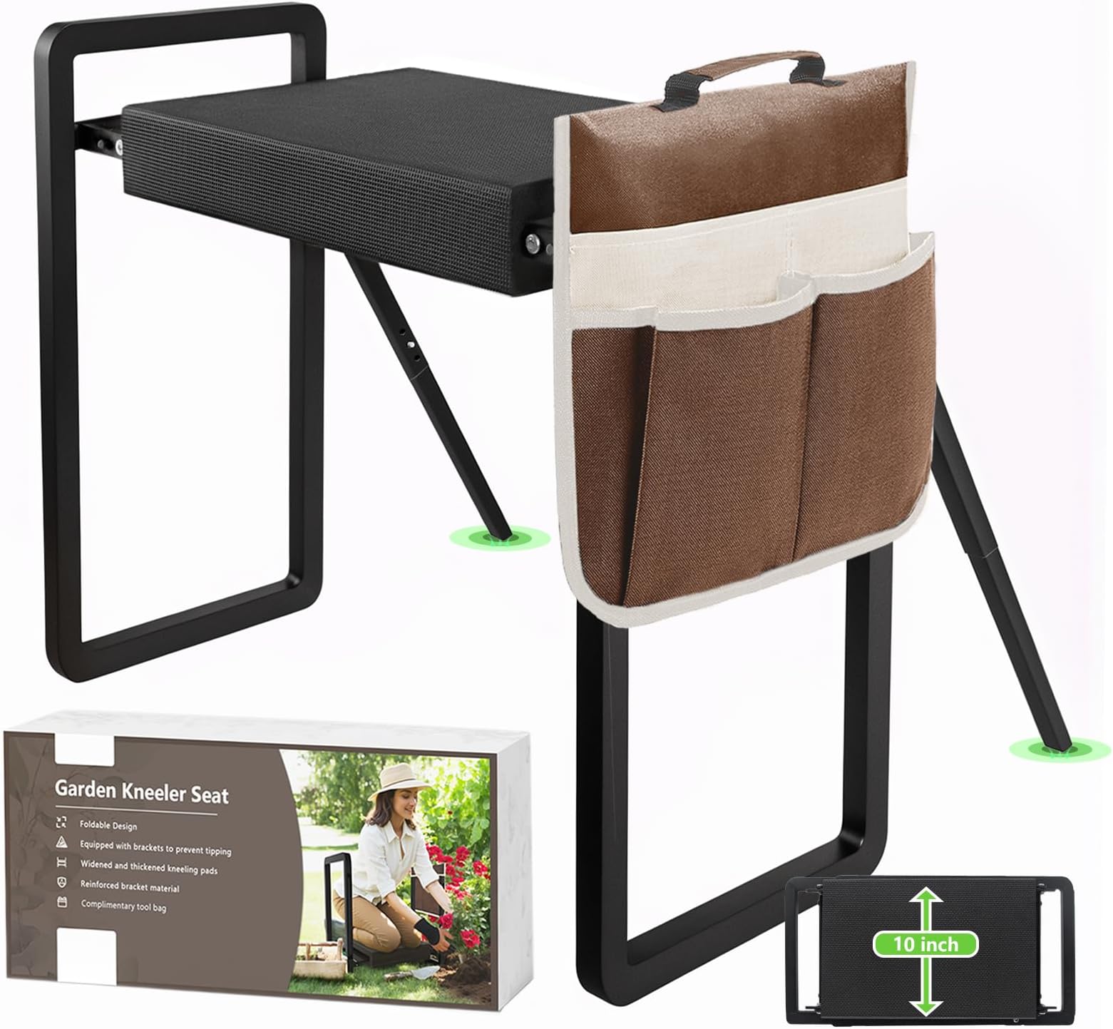 Amazon.com: FIAMER Garden Kneeler Seat Folding Stool Work Seat Flower ...