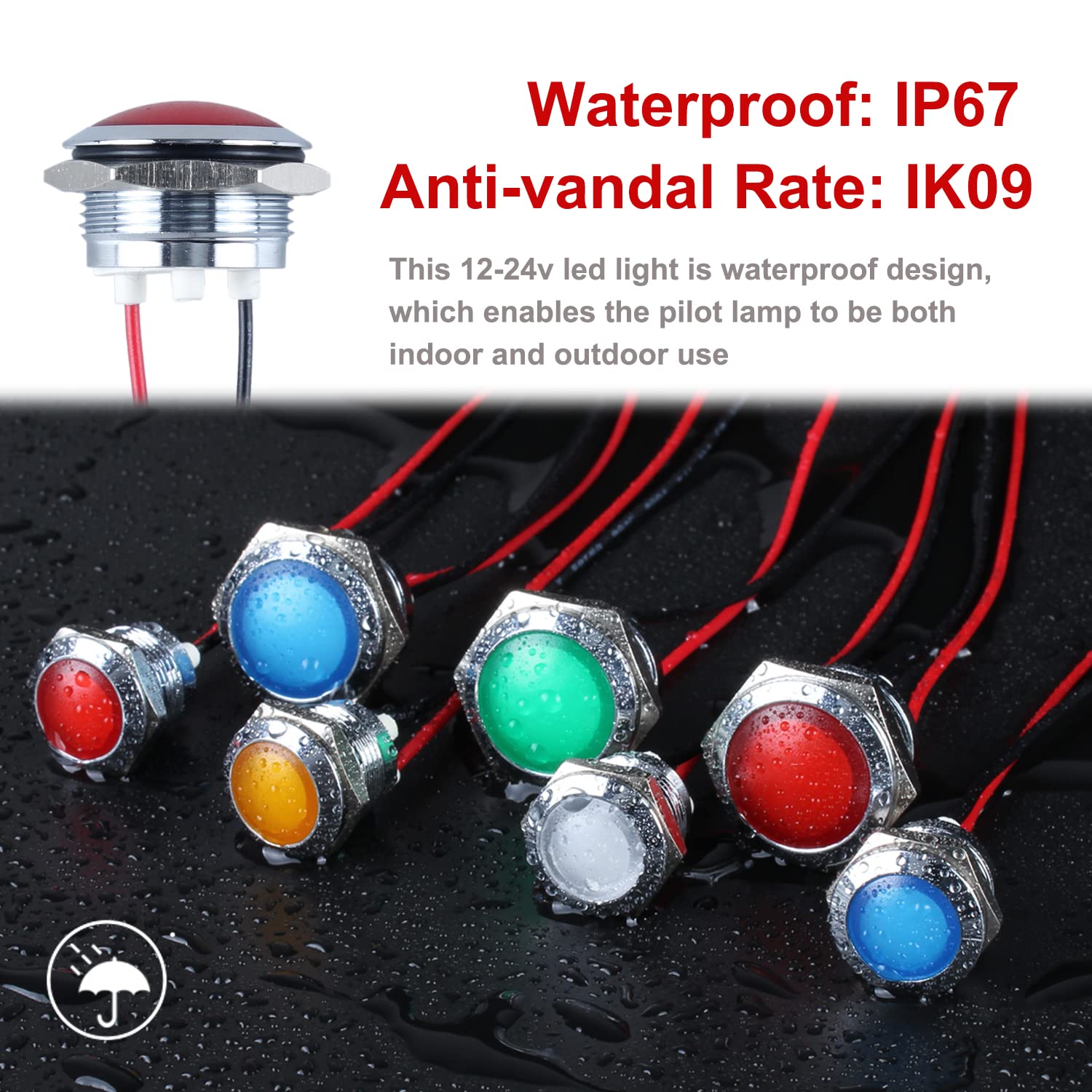 Snapklik.com : DMWD 2Pcs 19mm 12V-24V 20mA Metal Energy Saving LED ...