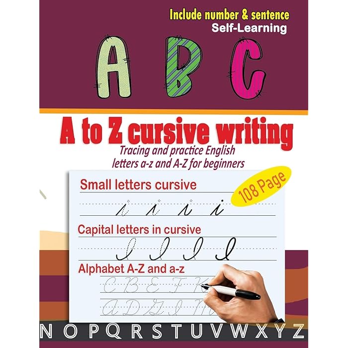 Buy A to Z cursive writing: cursive handwriting workbook - Tracing and ...