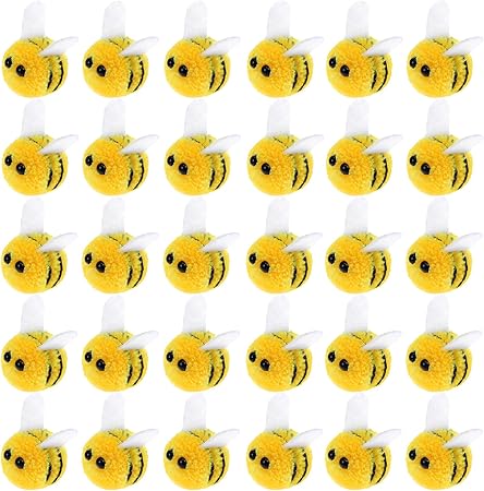 Amazon.com: 30 Pcs Felt Bees for Crafts Mini Bee Plush Decor Small Wool ...