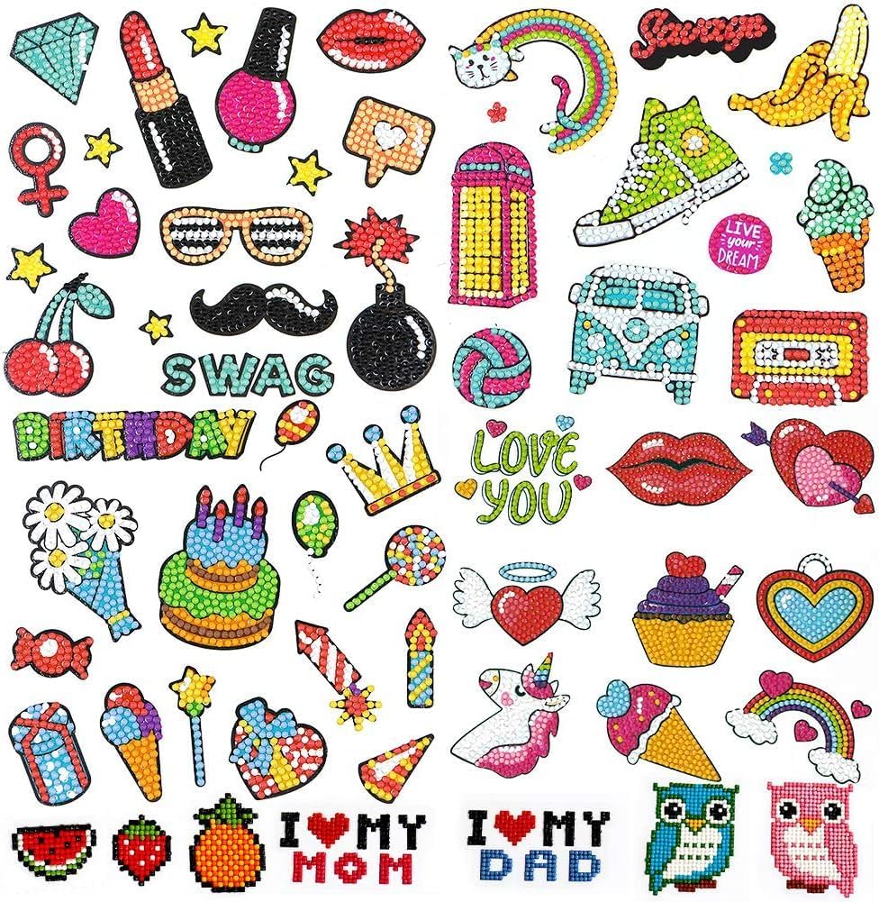 Amazon.com: MDCGFOD 5D Diamond Art Stickers for Kids Kits by Numbers ...